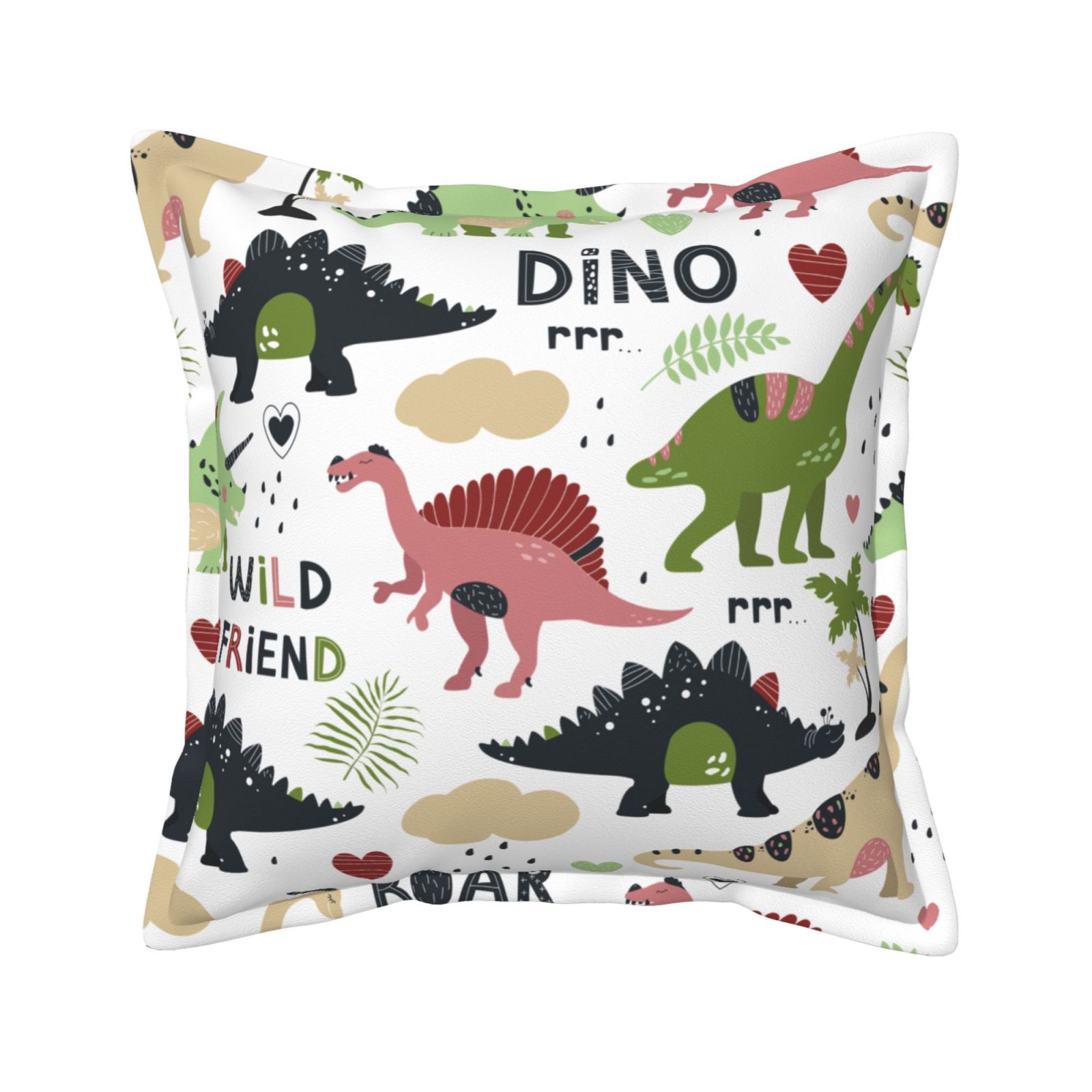 Bingfone Decorative Pillow Covers 20"X20" Cute Dinosaurs Couch Pillow ...