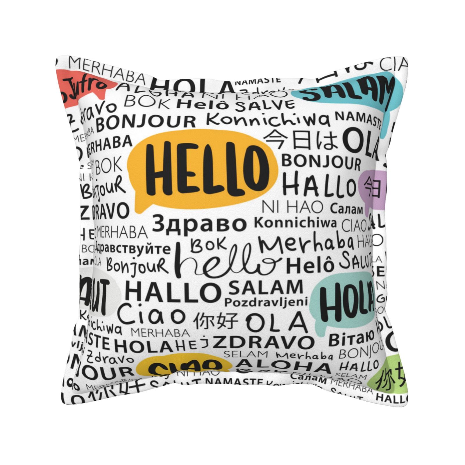 Bingfone Decorative Pillow Covers 20"X20" Hello Couch Pillow Cases ...
