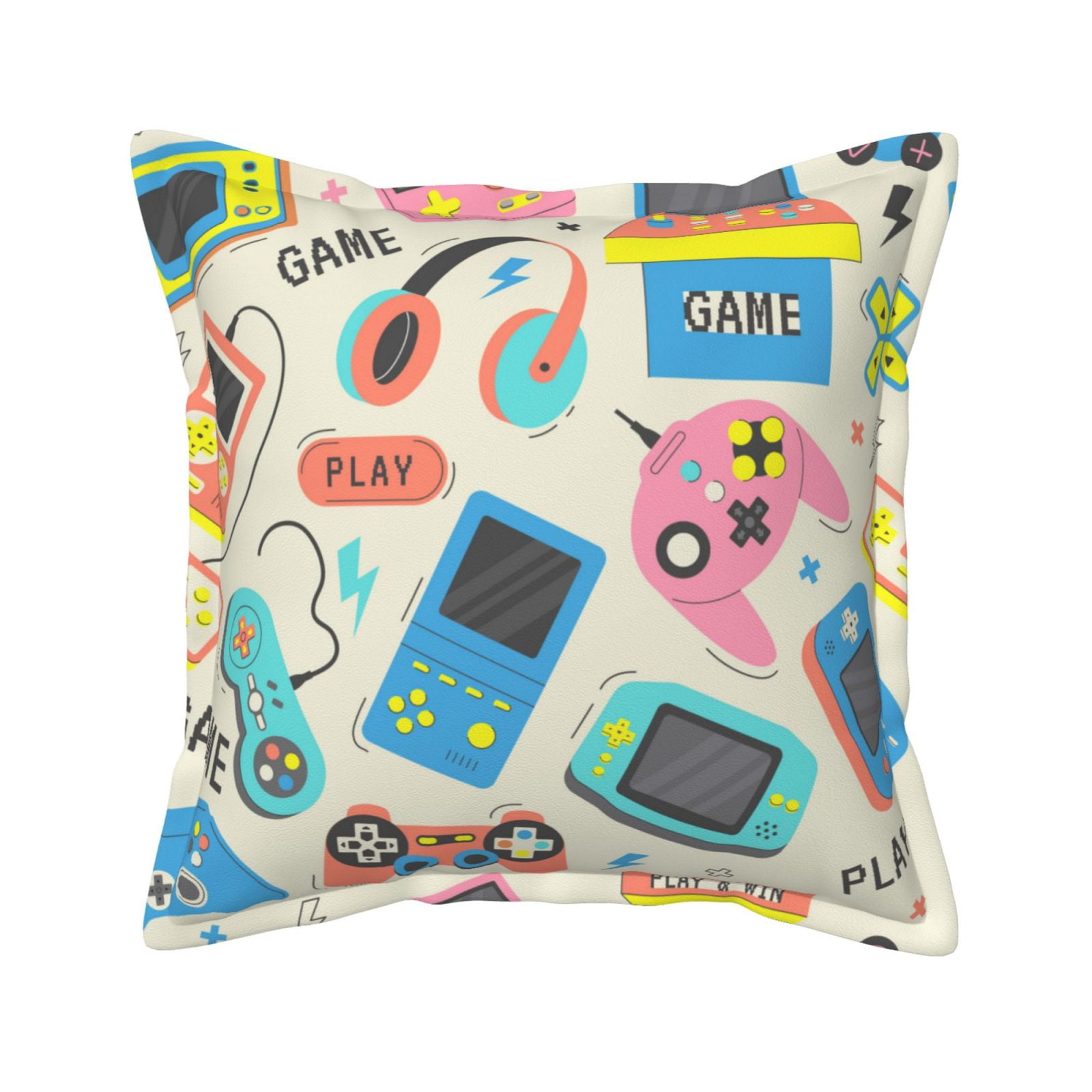 Bingfone Decorative Pillow Covers 20"X20" Playing Video Games Couch ...