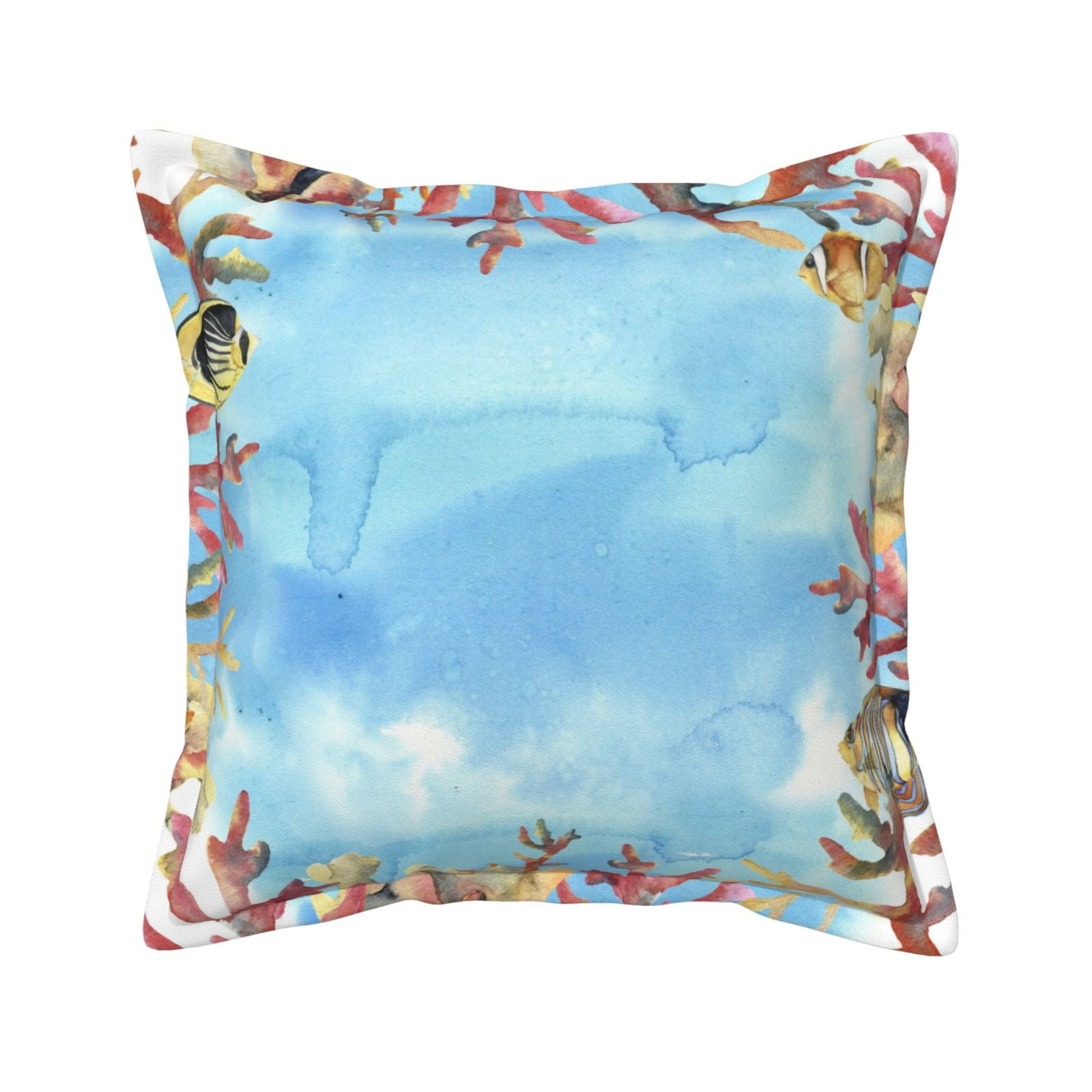 Bingfone Decorative Pillow Covers 20"X20" Sea And Fish Couch Pillow ...