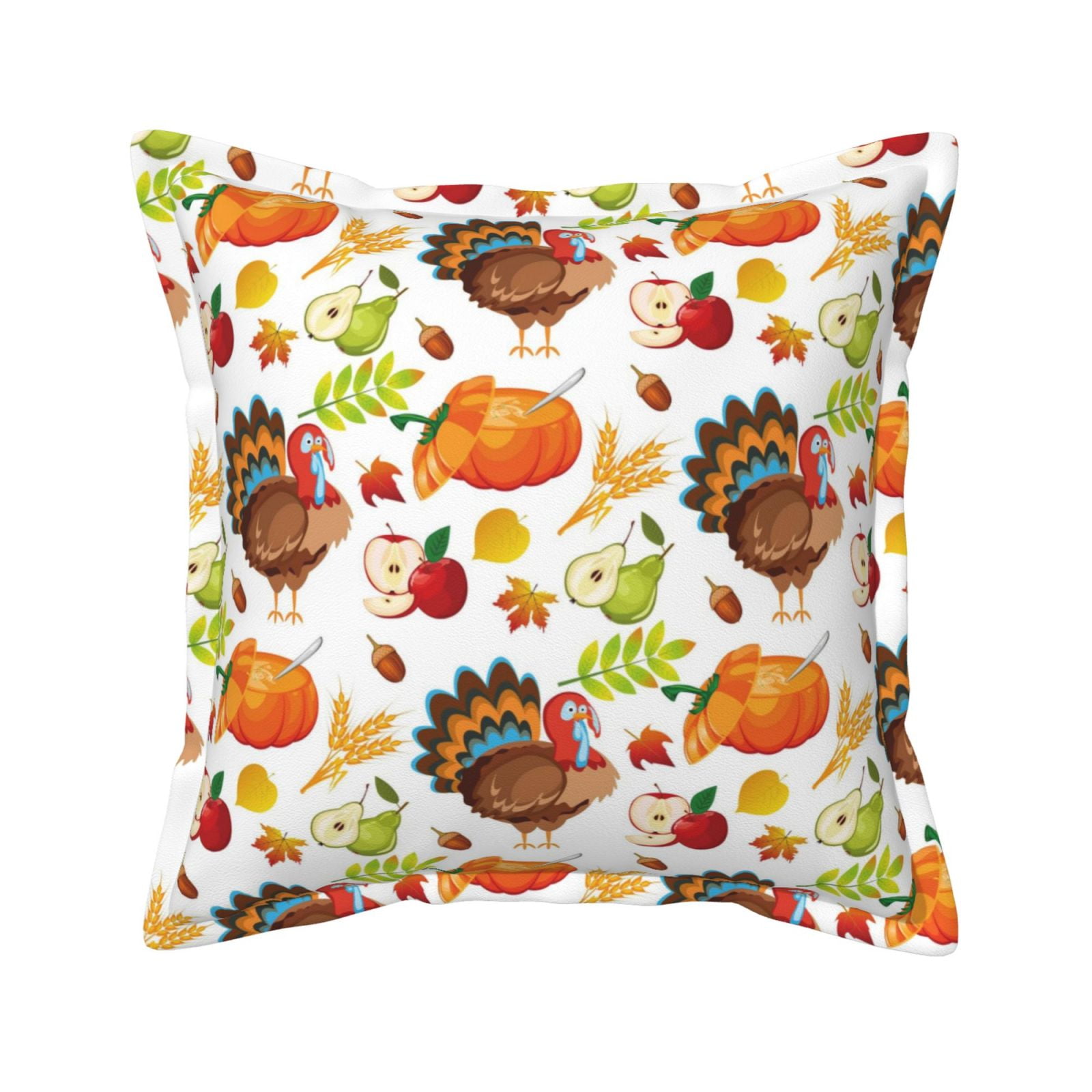 Bingfone Decorative Pillow Covers 20"X20" Thanksgiving Turkey Couch ...