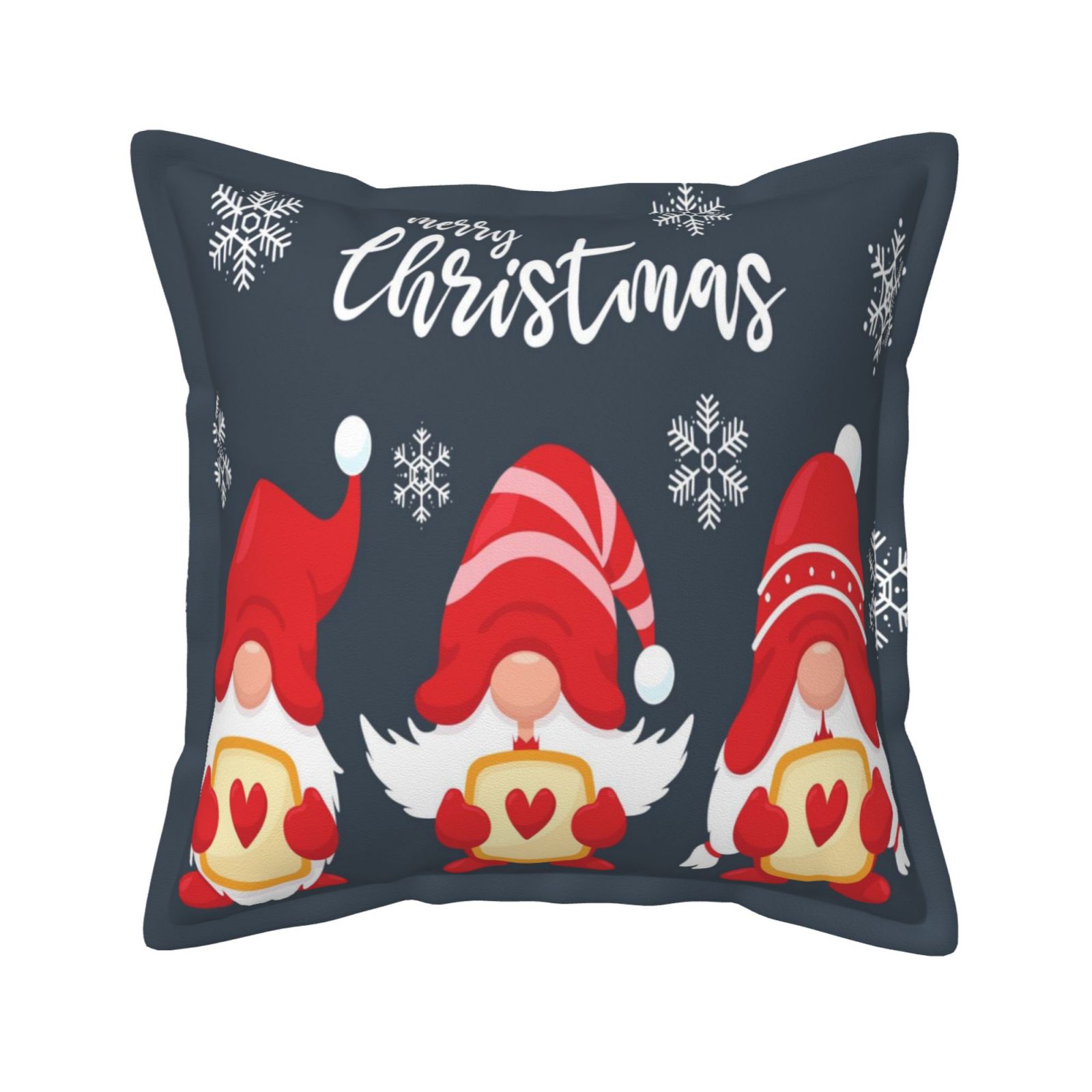 Bingfone Decorative Pillow Covers 20"X20" Three Cute Christmas Gnomes ...