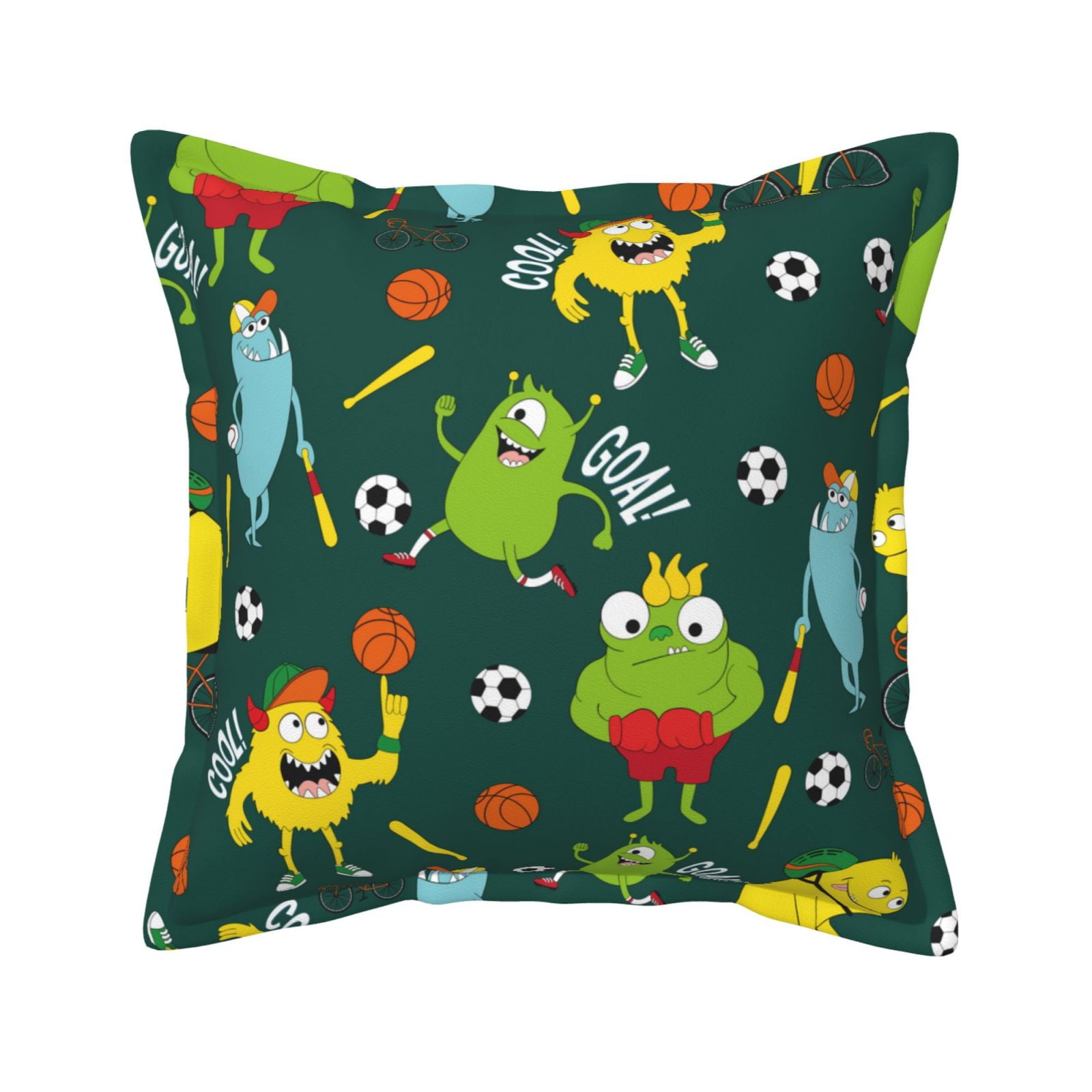 Bingfone Decorative Pillow Covers 20"x20" Sport Monster Couch Pillow Cases Modern Farmhouse ...
