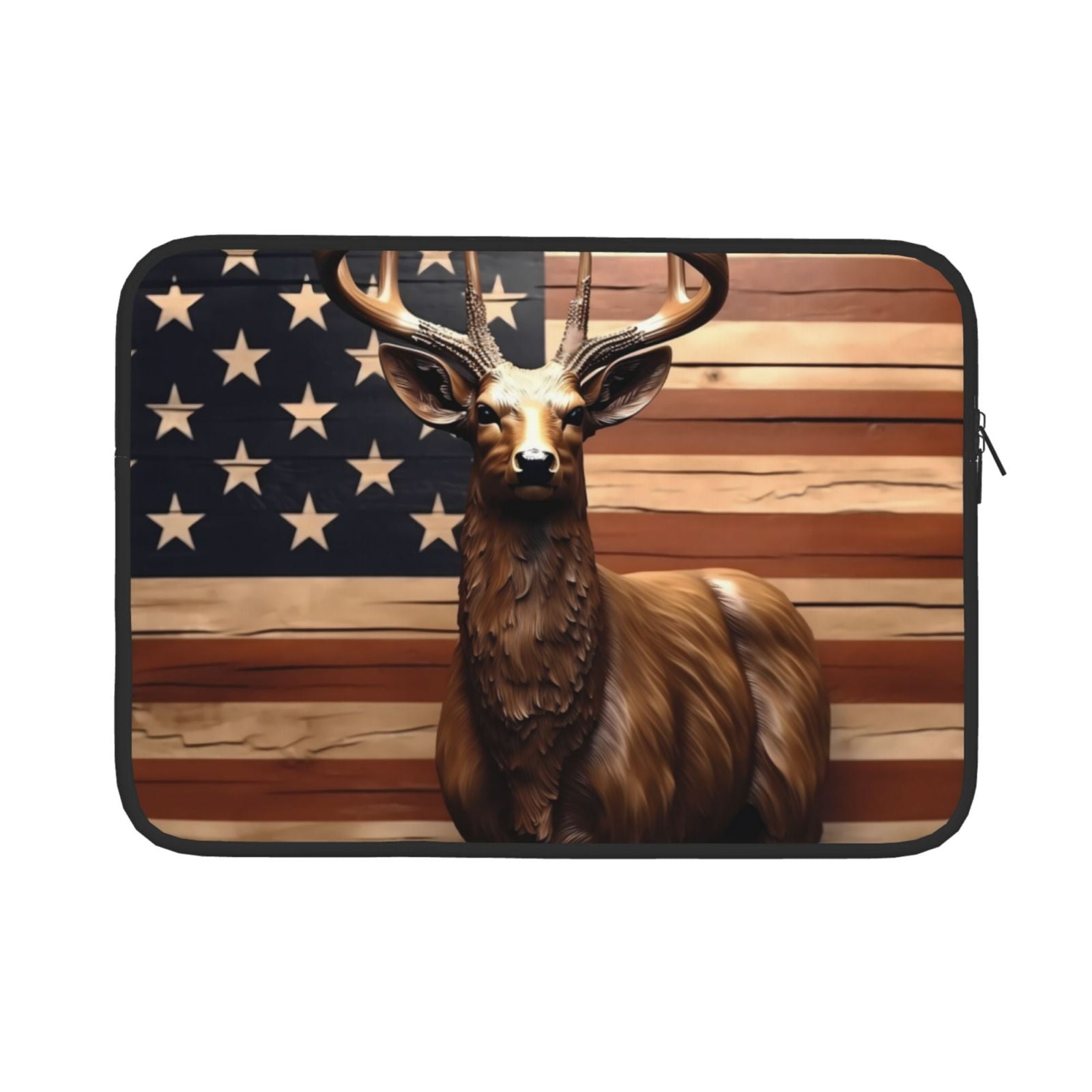 Bingfone Deer American Flag Vintage Laptop Sleeve Case 13 inch , 360 ...