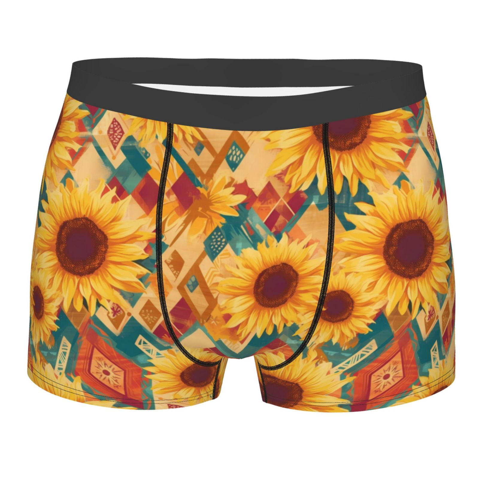 Bingfone Diamond Bohemian Sunflower Men's Underwear - Casual Stretch ...