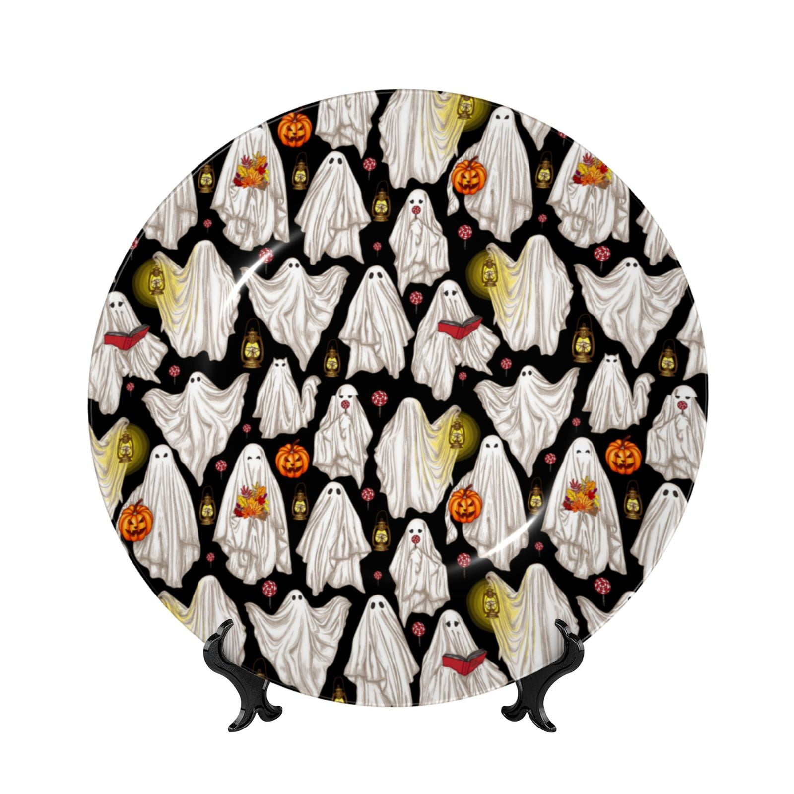 Bingfone Different Ghosts Print Bone China Dinner Decorative Plates ...