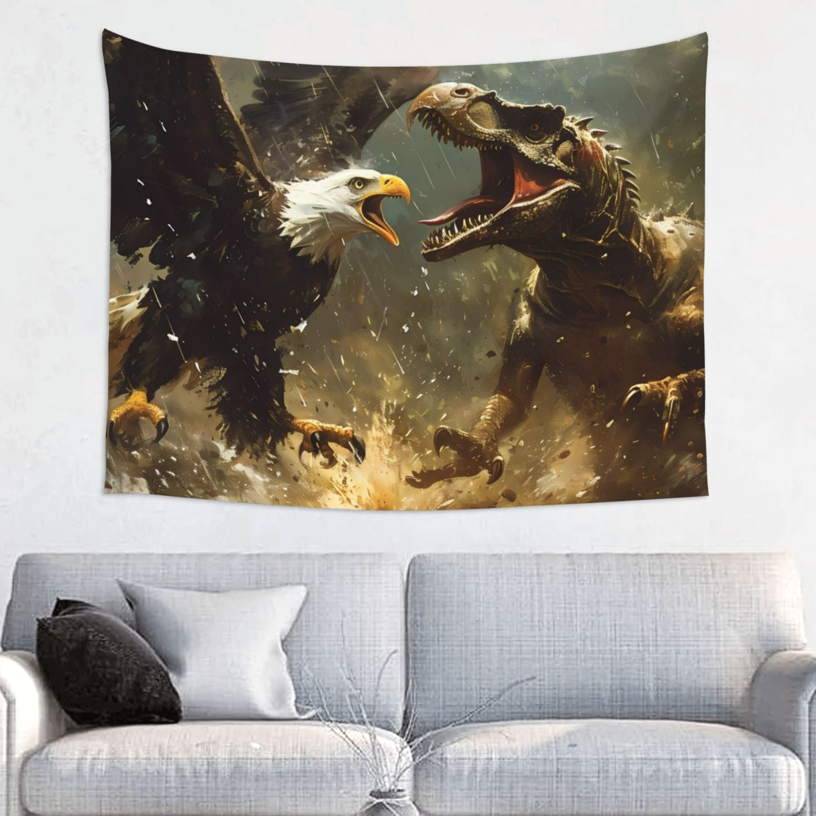 Bingfone Dinosaur Bald Eagle Tapestry Wall Hanging Decor for Living ...