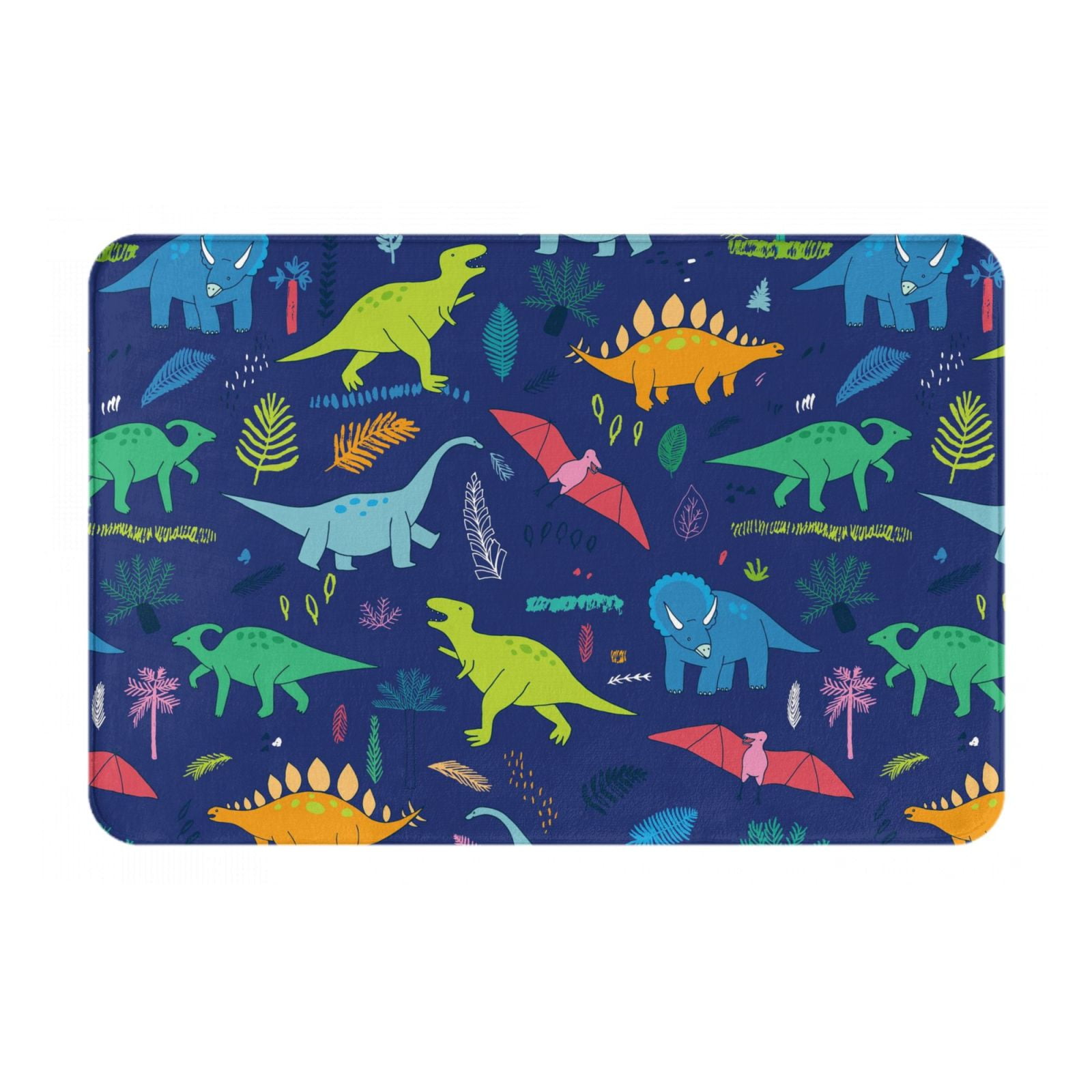 Bingfone Dinosaurs Adventure With Palms And Tropical Leaves Door Mat 16 ...