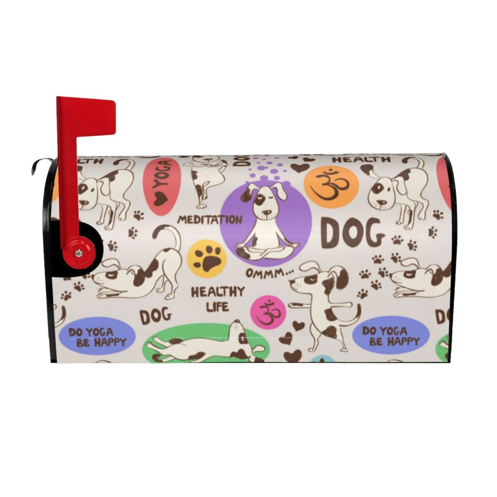 Bingfone Dog Doing Yoga Magnetic Mailbox Cover Standard Size For Garden ...