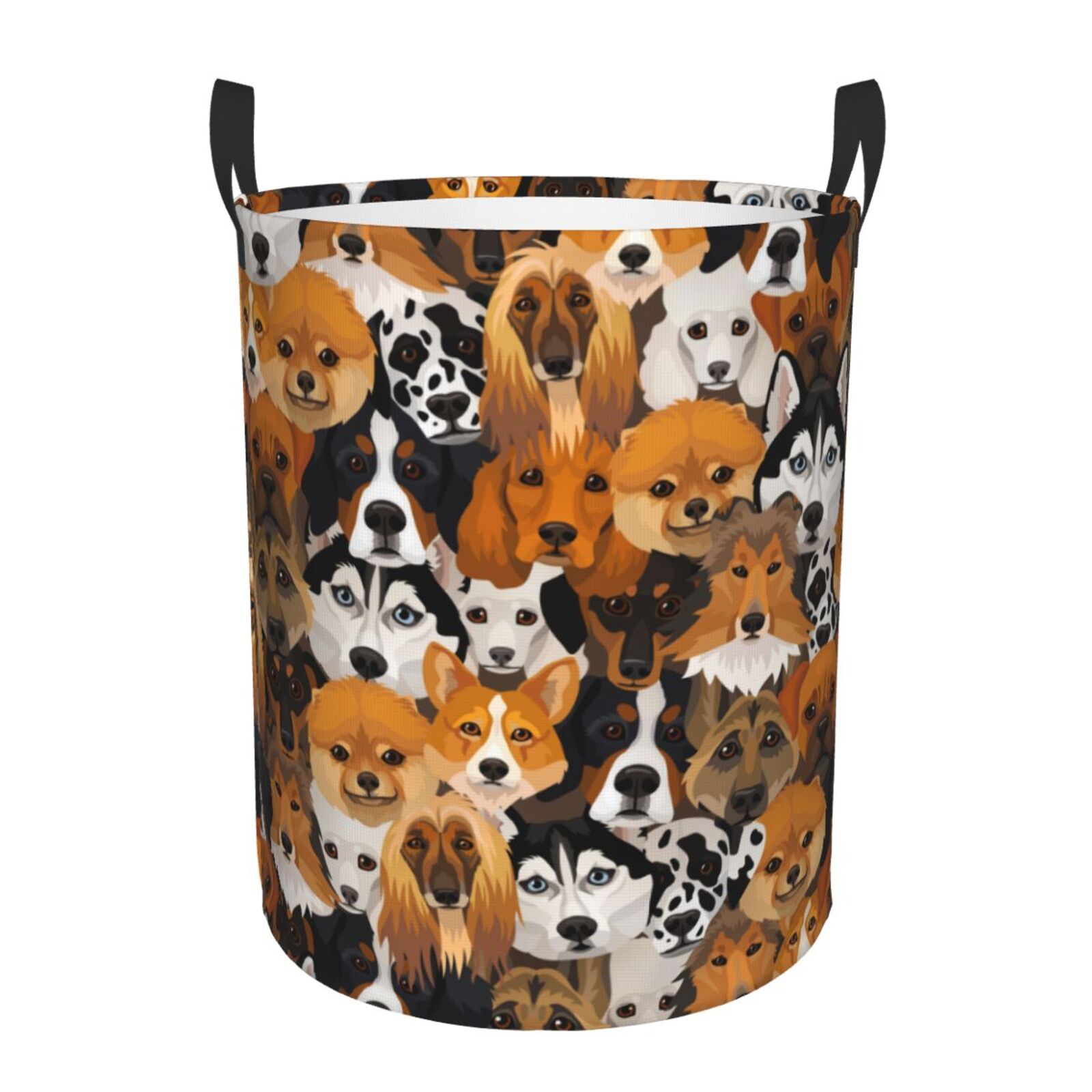 Bingfone Dogs Different Breeds Waterproof Foldable Laundry Hamper ...