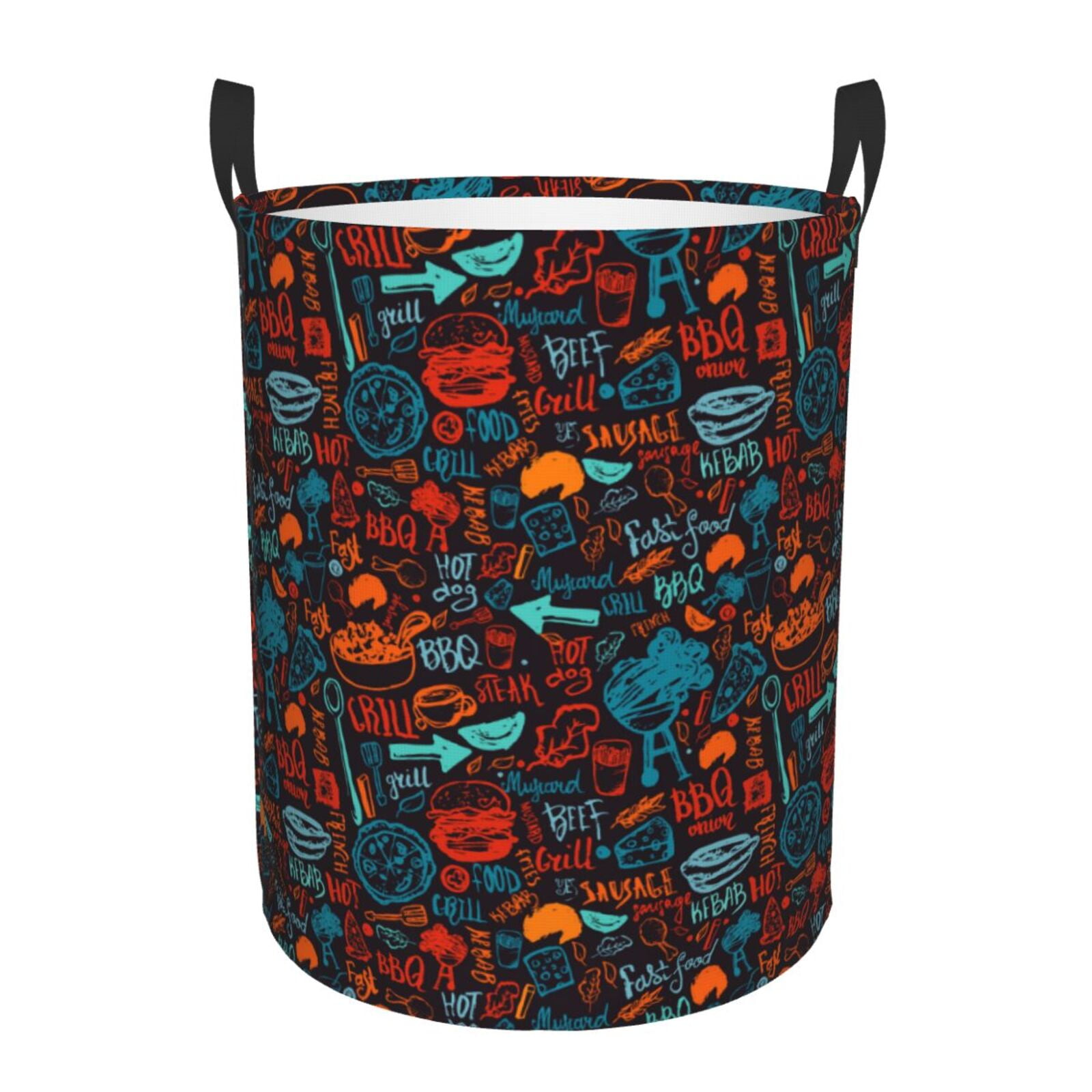 Bingfone Doodle Barbeque Waterproof Foldable Laundry Hamper Bucket with ...