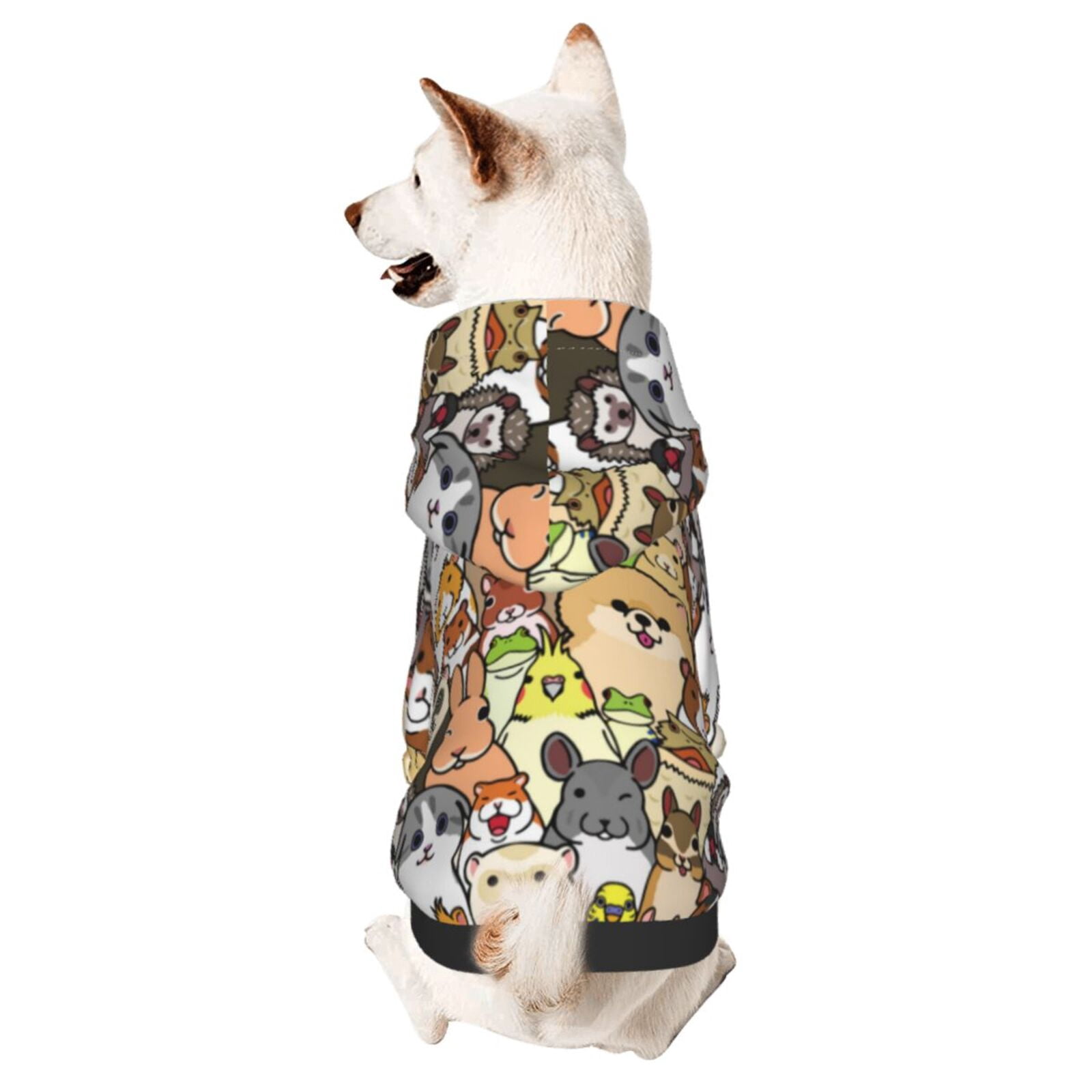 Bingfone Doodle Pet Animals Face Dog Clothes Hoodie, Pet Winter Coat ...