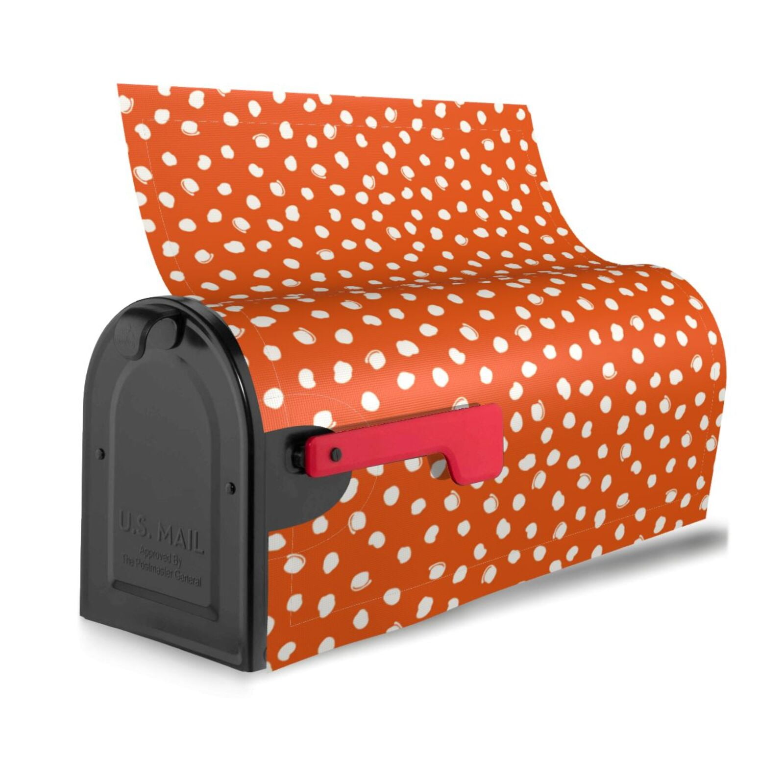 Bingfone Dots On Orange Background Magnetic Mailbox Cover Standard Size ...