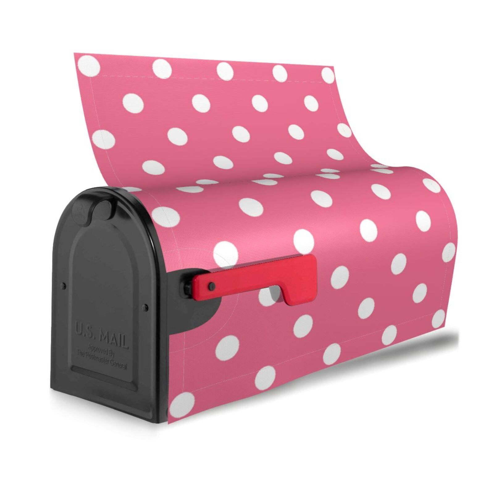 Bingfone Dots On Rose Red Background Magnetic Mailbox Cover Standard ...