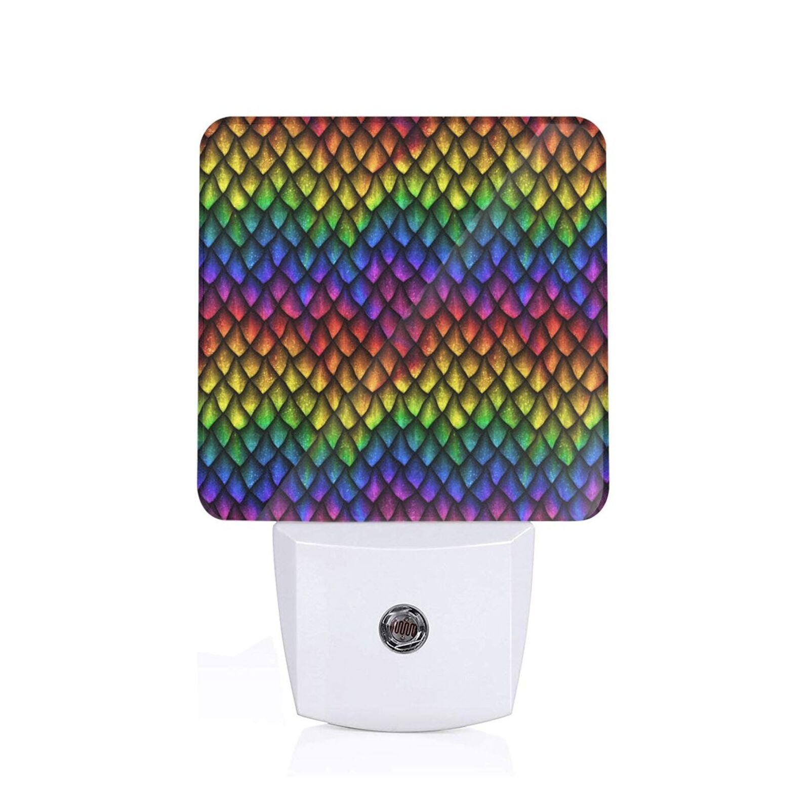 Bingfone Dragon Scales Print Night Lights Plug into Wall,Dusk to Dawn ...