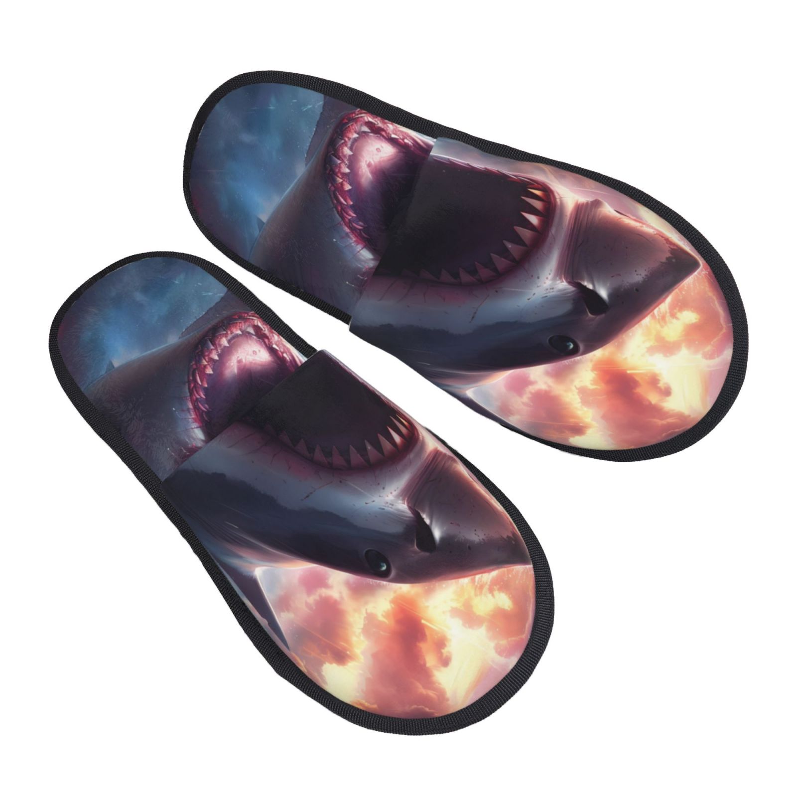 Bingfone Dramatic Shark Attack House Slippers for Women Men with Soft ...