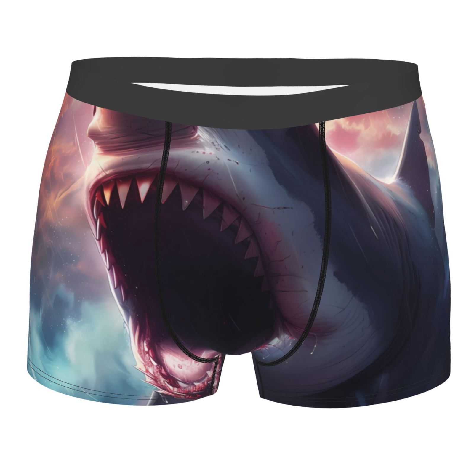 Bingfone Dramatic Shark Attack Men's Underwear - Casual Stretch Boxer ...