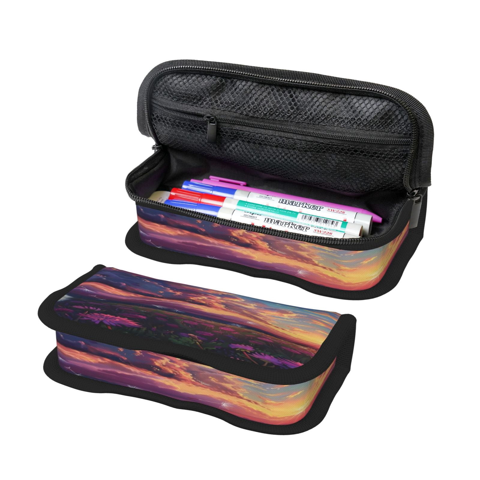 Bingfone Dreamy Dandelion Sunset Print Pencil Case Large Capacity ...