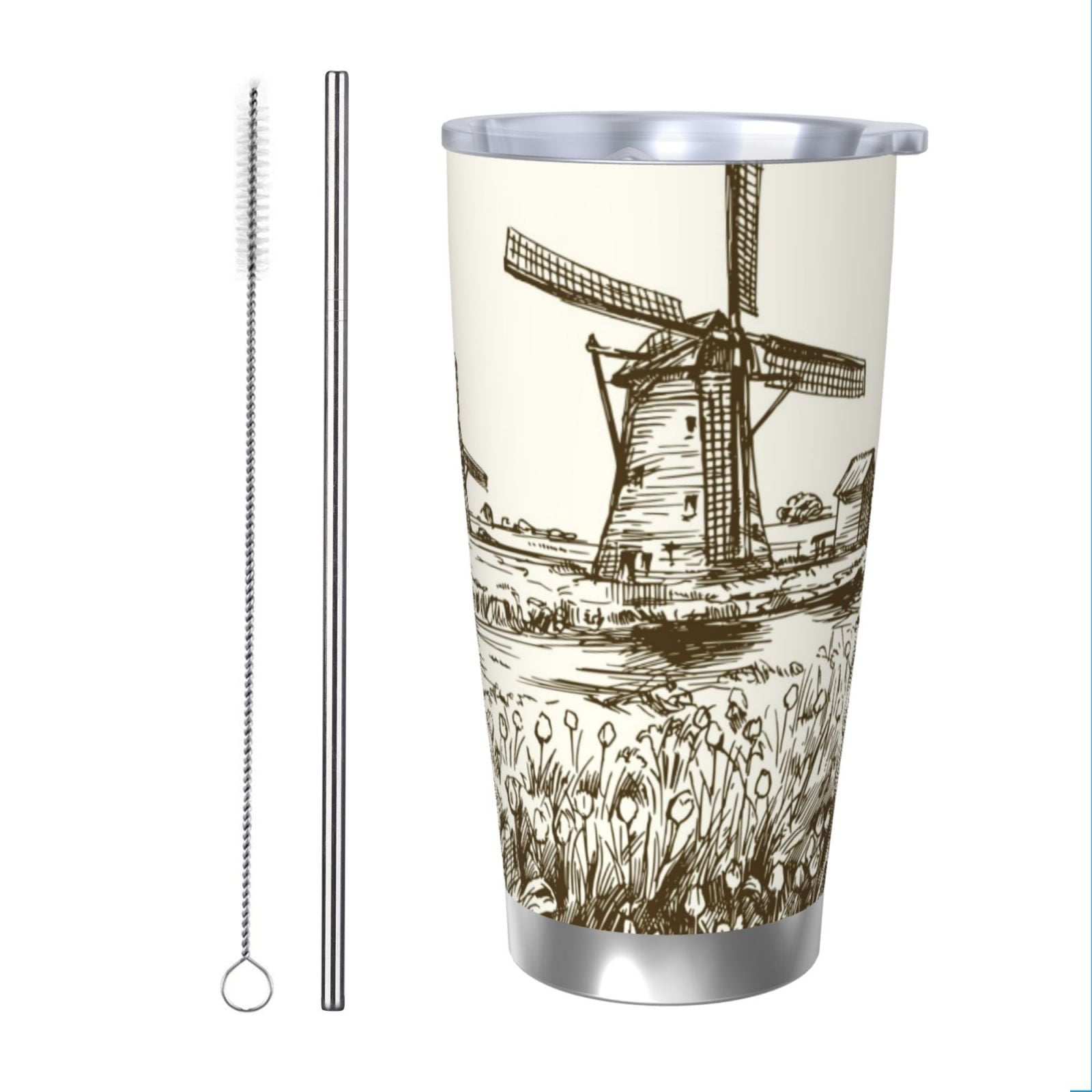 Bingfone Dutch Windmill for 20 Oz Stainless Steel Travel Mug Double ...