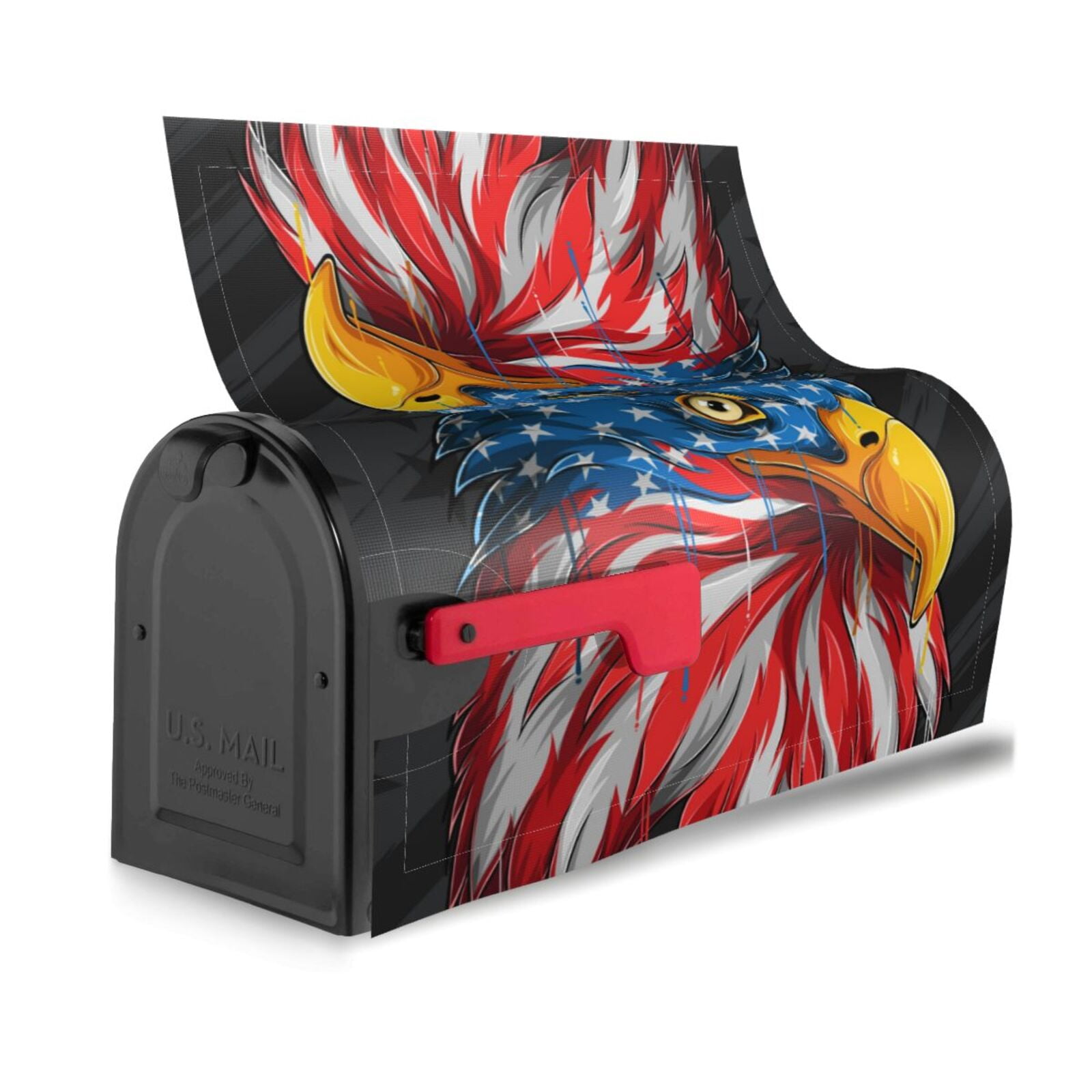 Bingfone Eagle Head With American Flag Magnetic Mailbox Cover Standard ...