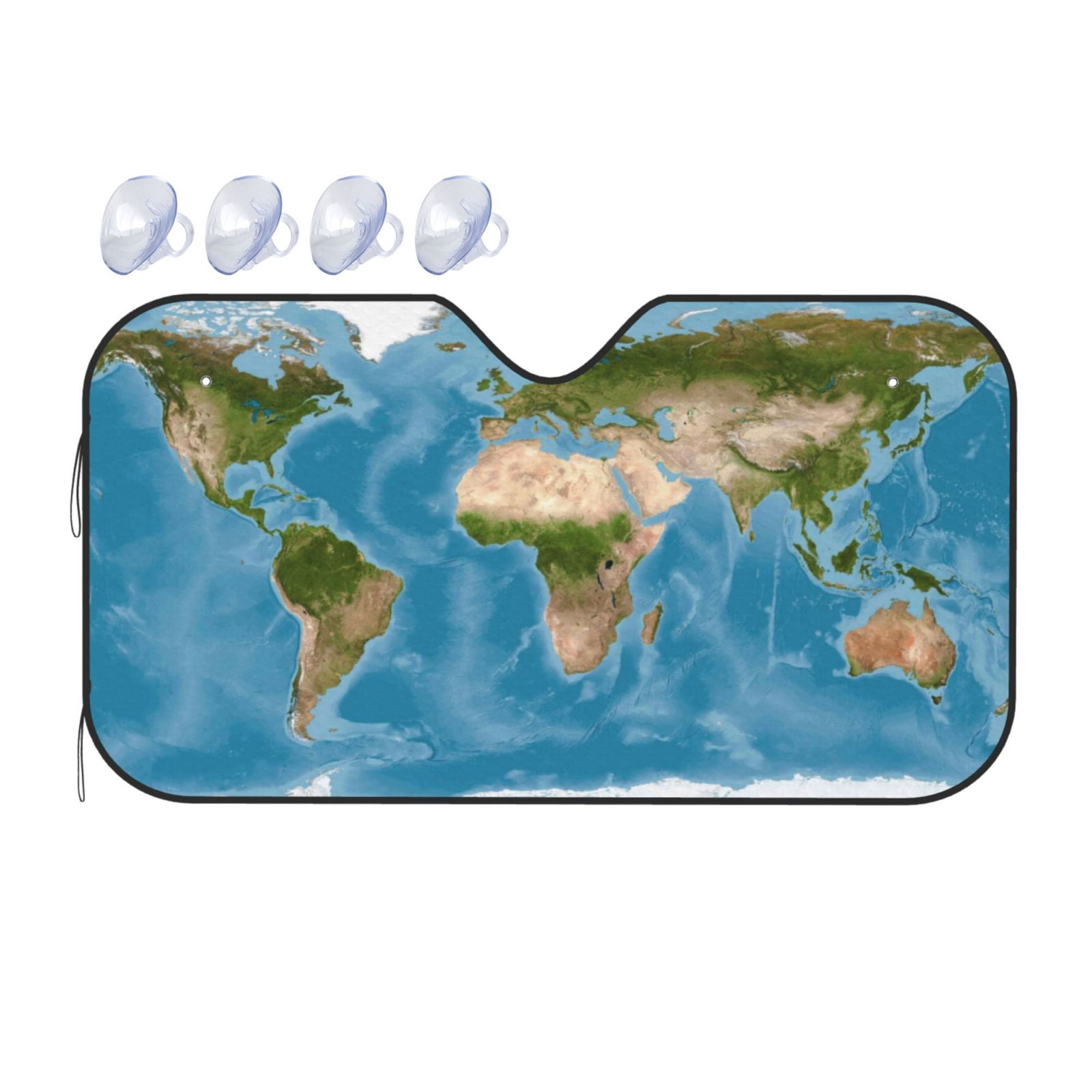 Bingfone Earth View World Map Car Windshield Sunshade,Sun Foldable Sun ...