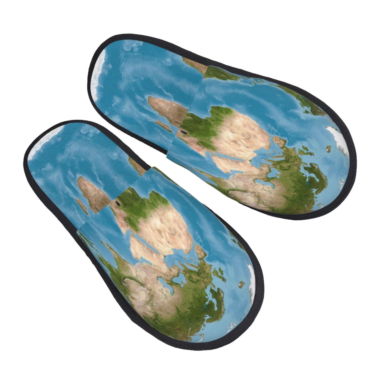 Bingfone Earth View World Map House Slippers For Women Men With Soft ...