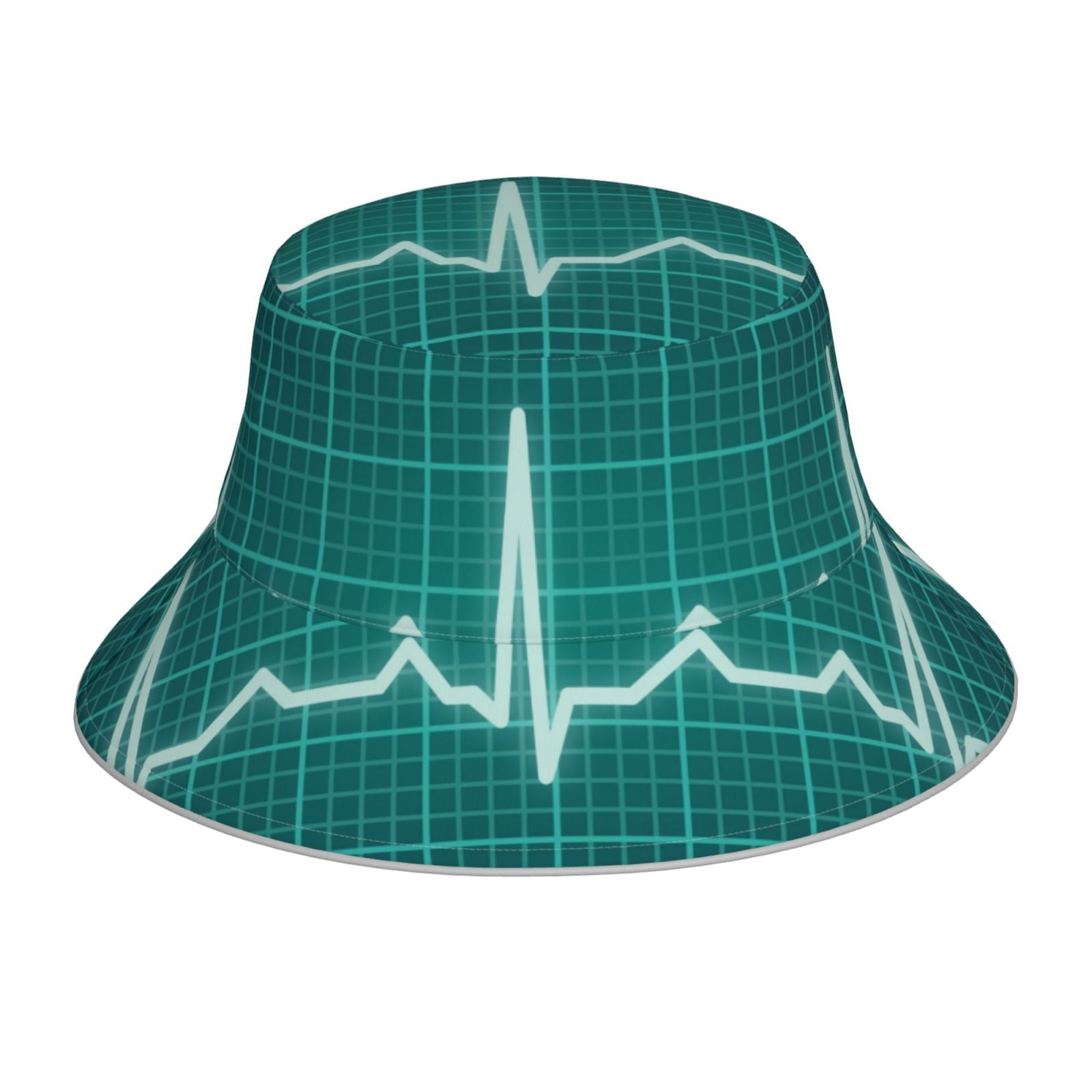 Bingfone Ecg Wave Bucket Hat For Men Women,Packable Reversible Printed ...