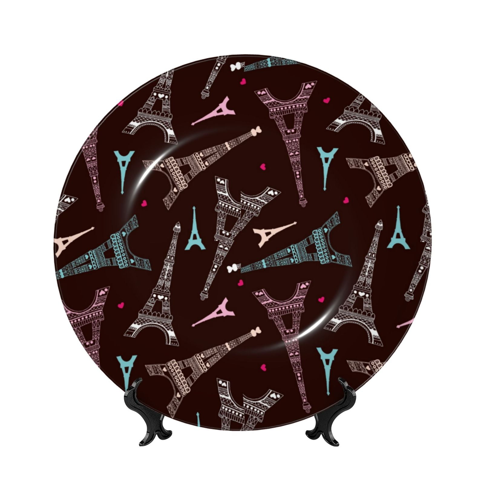 Bingfone Eiffel Tower Print Bone China Dinner Decorative Plates ...