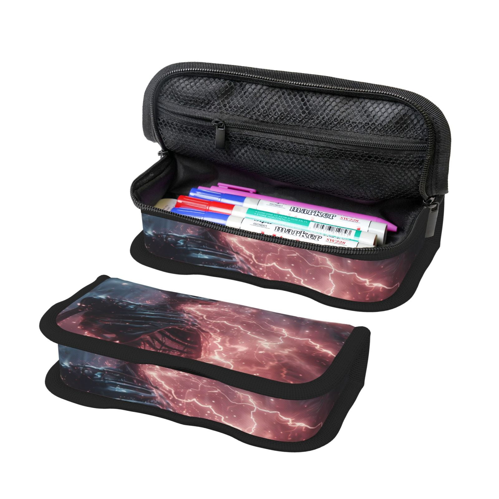 Bingfone Electric Skeleton Surrealism Print Pencil Case Large Capacity ...