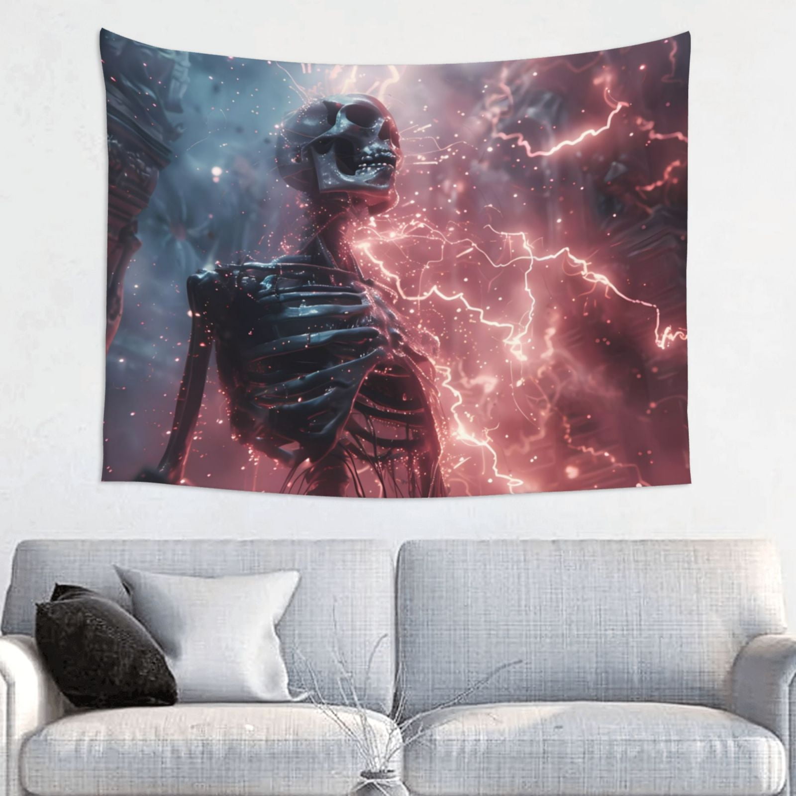 Bingfone Electric Skeleton Surrealism Tapestry Wall Hanging Decor for ...