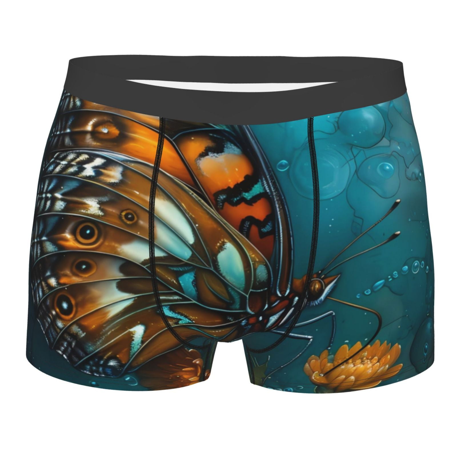 Bingfone Elegant Butterfly And Flowers Men's Underwear - Casual Stretch ...