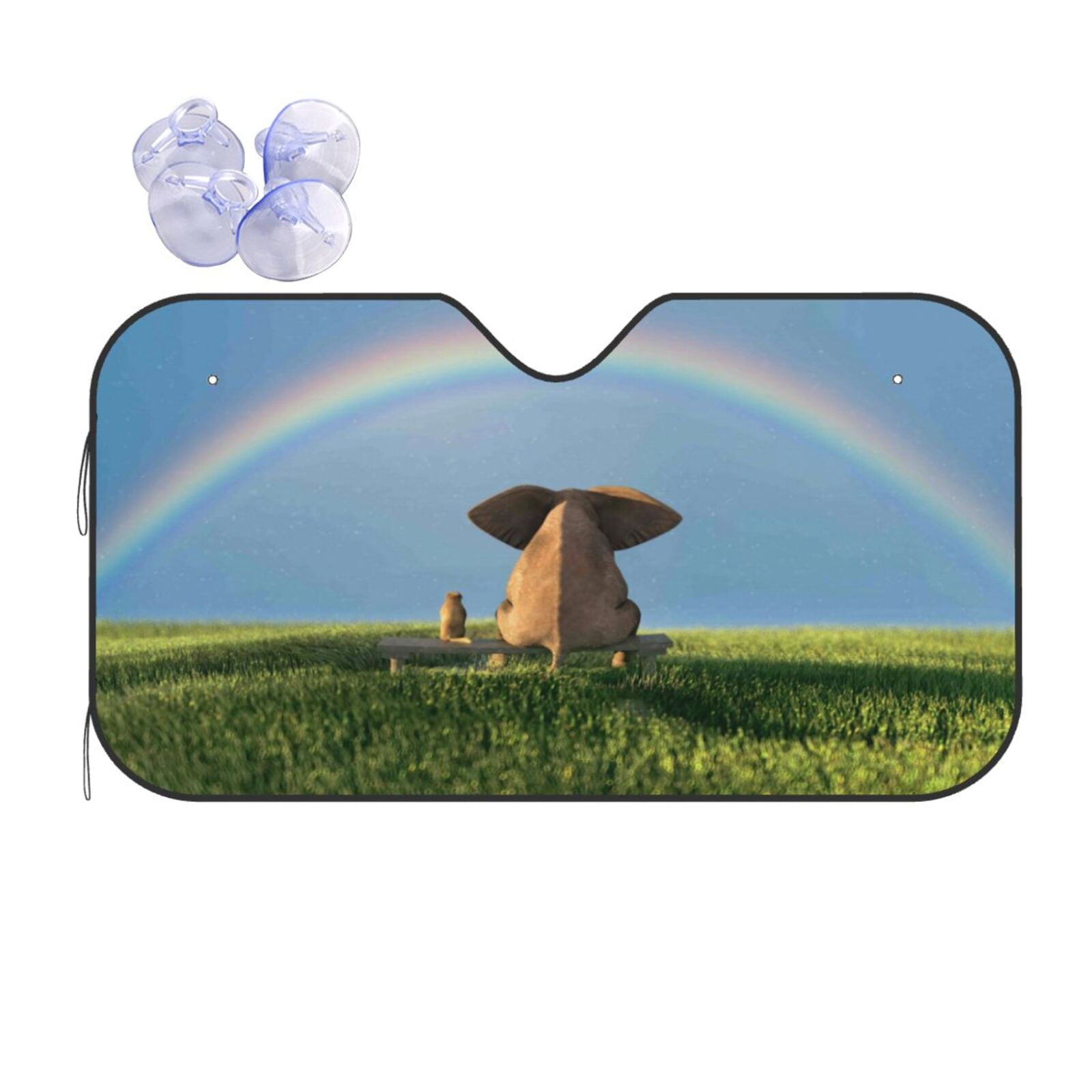 Bingfone Elephant Dog Sitting Under The Rainbow Car Windshield Sun ...