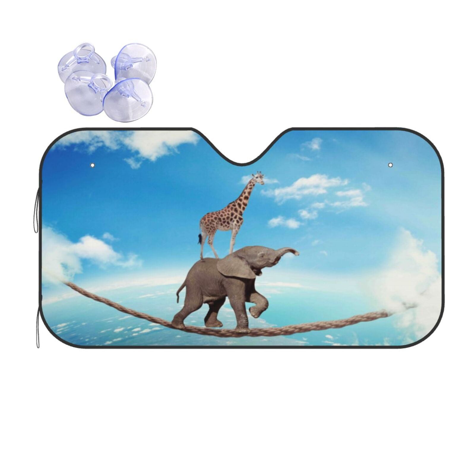 Bingfone Elephant Giraffe Overcomes Fear By Walking On High Rope Car ...