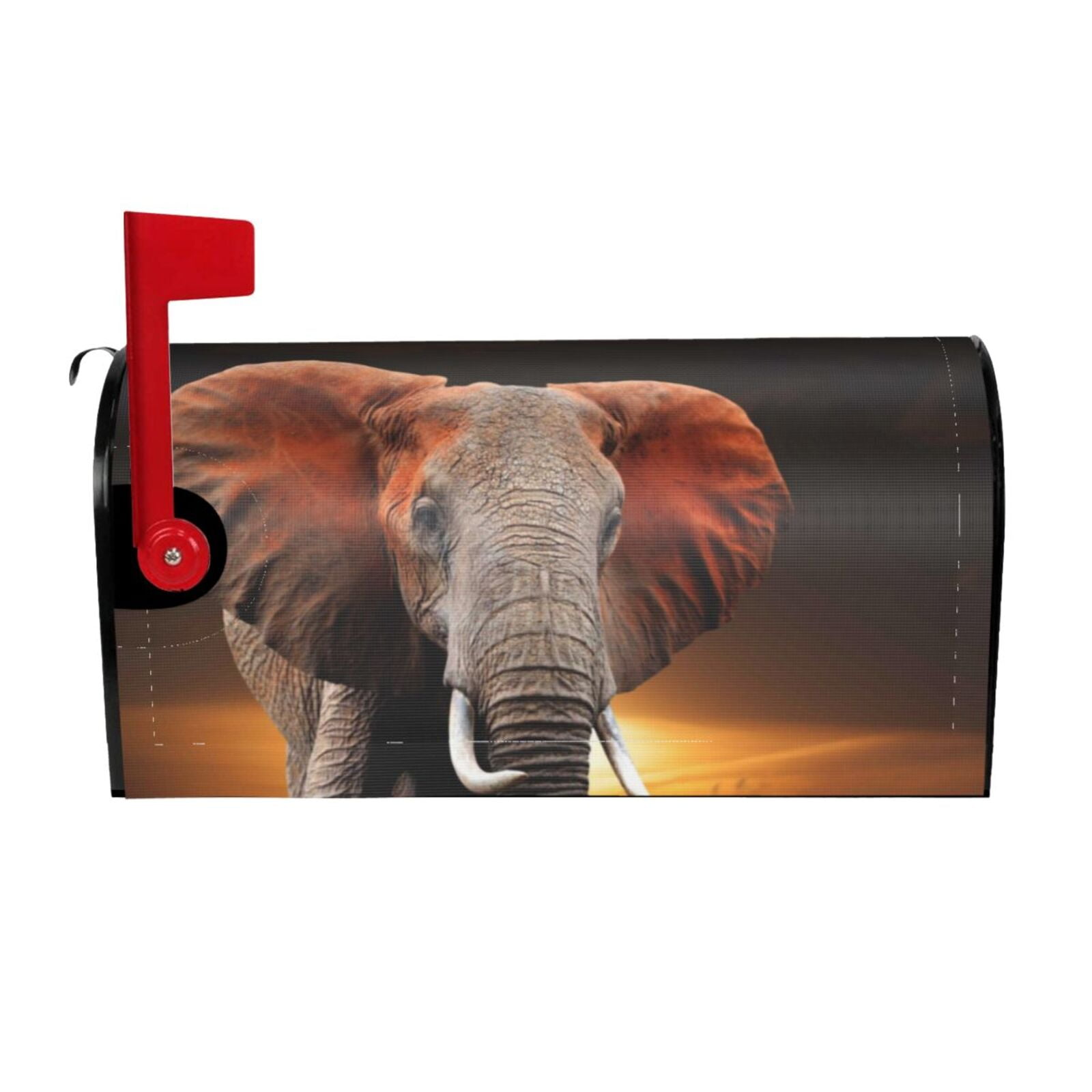 Bingfone Elephant Sunset In Kenya Magnetic Mailbox Cover Standard Size ...