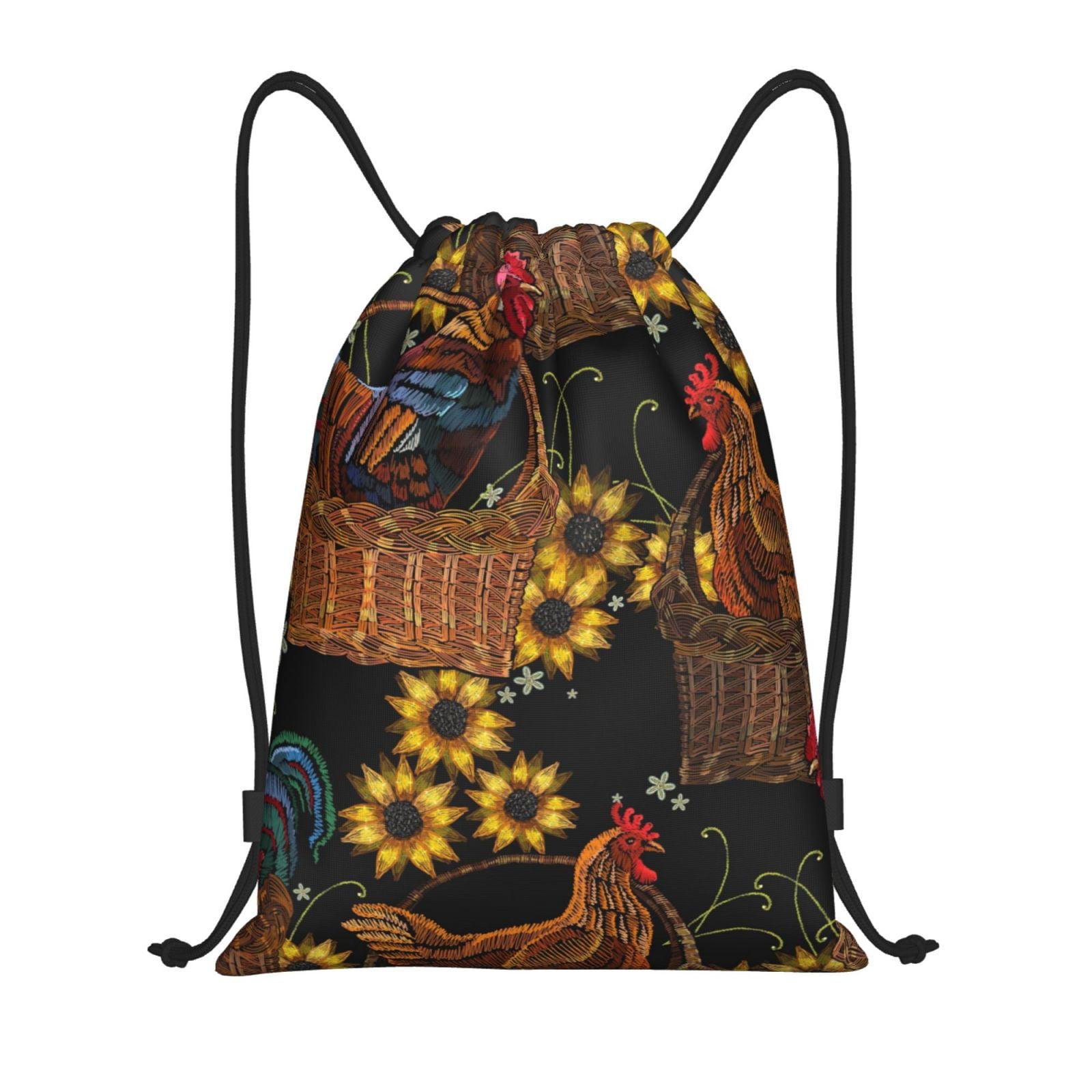 Bingfone Embroidery Chicken Rooster Drawstrings Backpacks Bags For Men ...