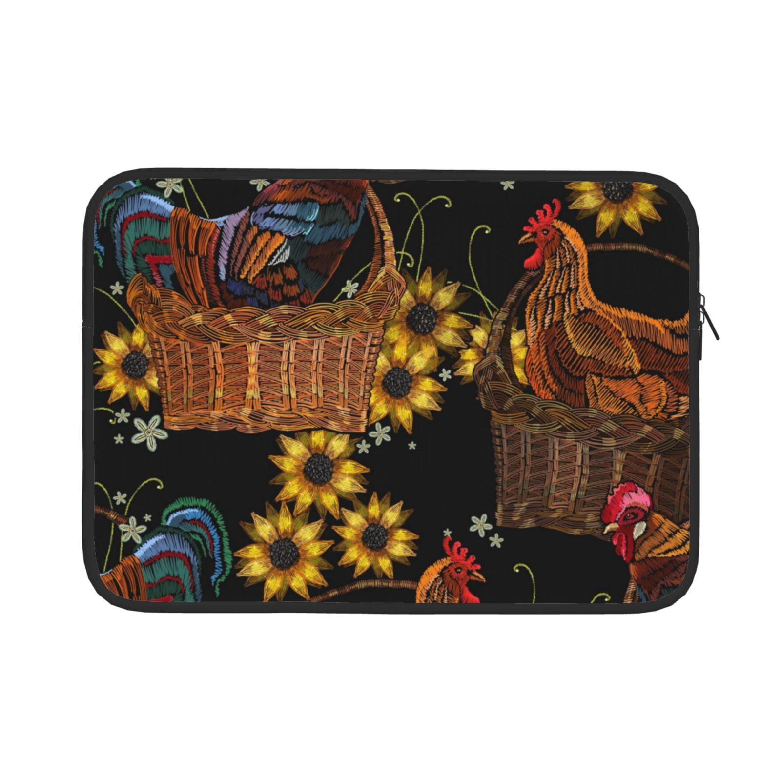 Bingfone Embroidery Chicken Rooster Laptop Sleeve Case 13 Inch, 360 ...