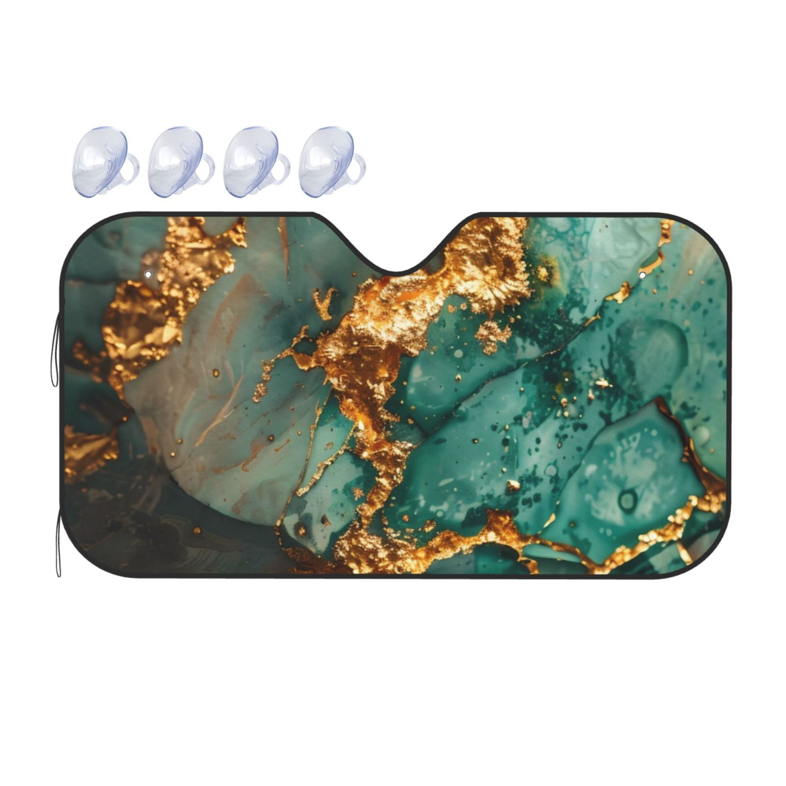 Bingfone Emerald Color Gold Marble Car Windshield Sunshade,Sun Foldable ...
