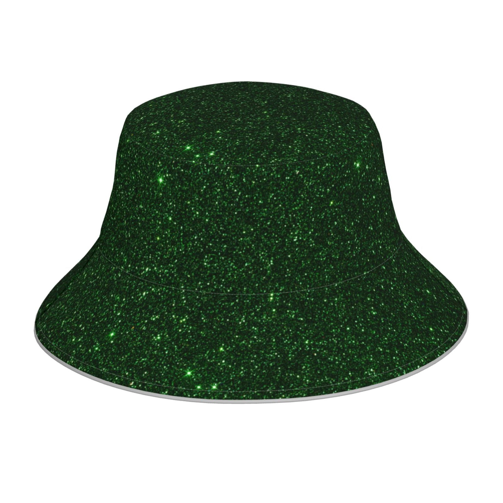 Bingfone Emerald Green Sparkling Bucket Hat for Men Women,Packable ...