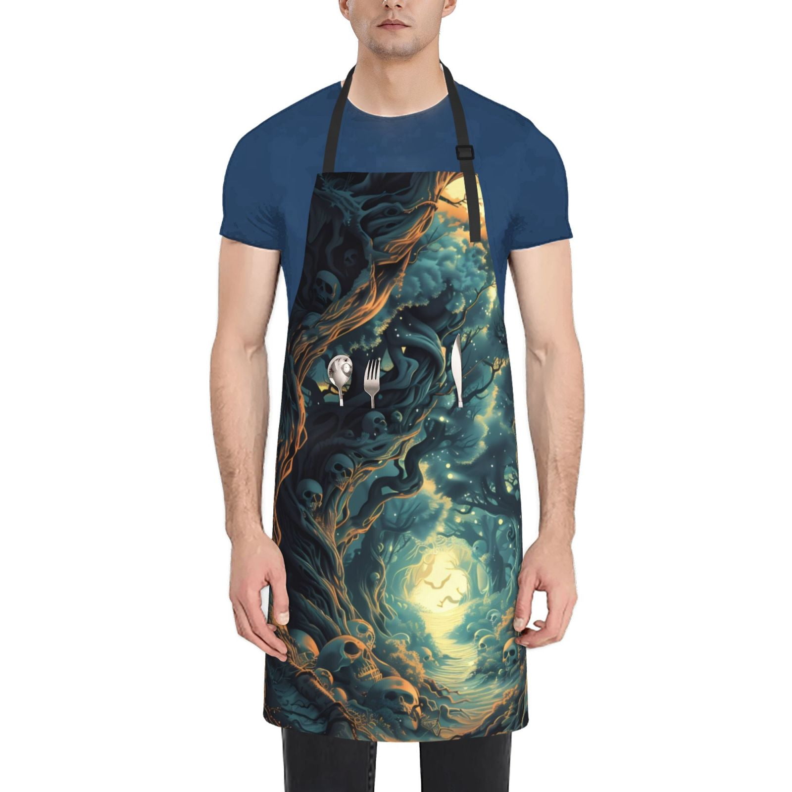 Bingfone Enchanted Forest Skull Path Apron Gifts For Men, Women ...