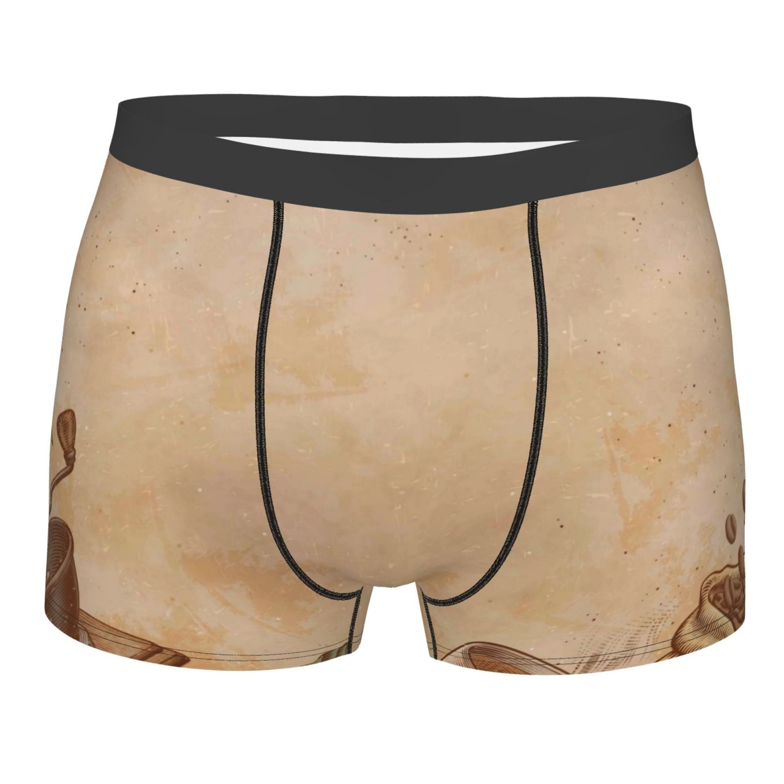 Bingfone Engraved Coffee On Kraft Paper Men'S Underwear - Casual ...