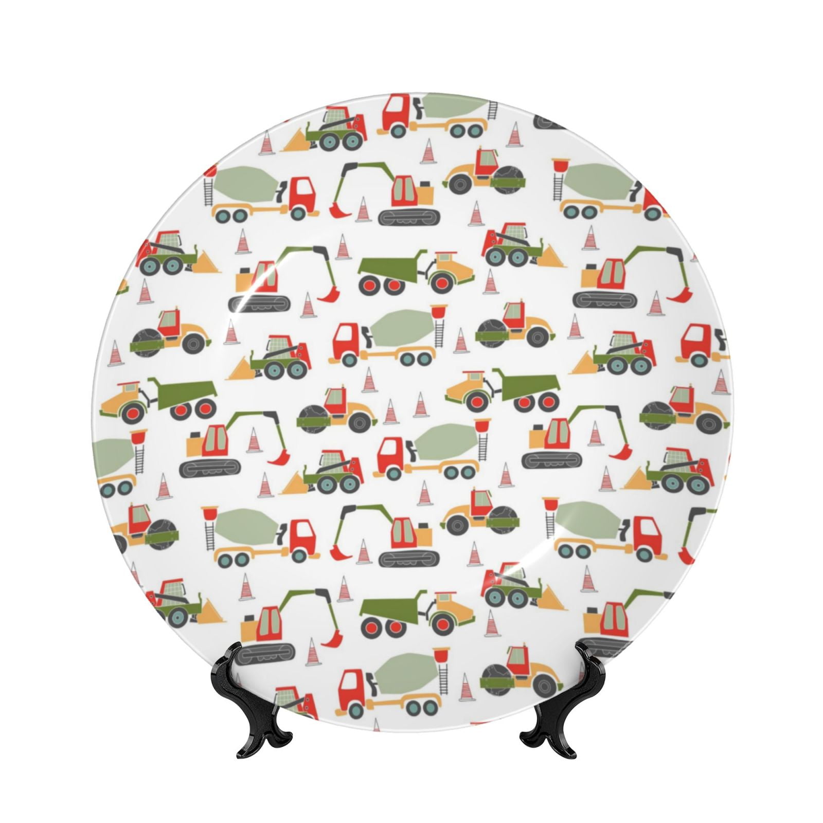 Bingfone Excavator Print Bone China Dinner Decorative Plates,Handmade ...