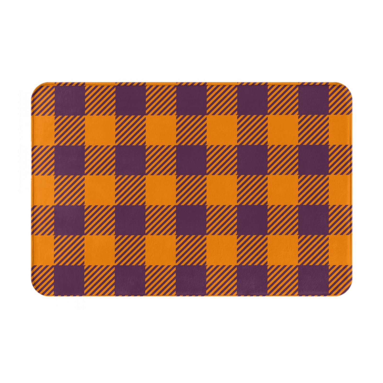Bingfone Fall Buffalo Plaid Door Mat 16"X24" Front Entrance Non-Slip ...