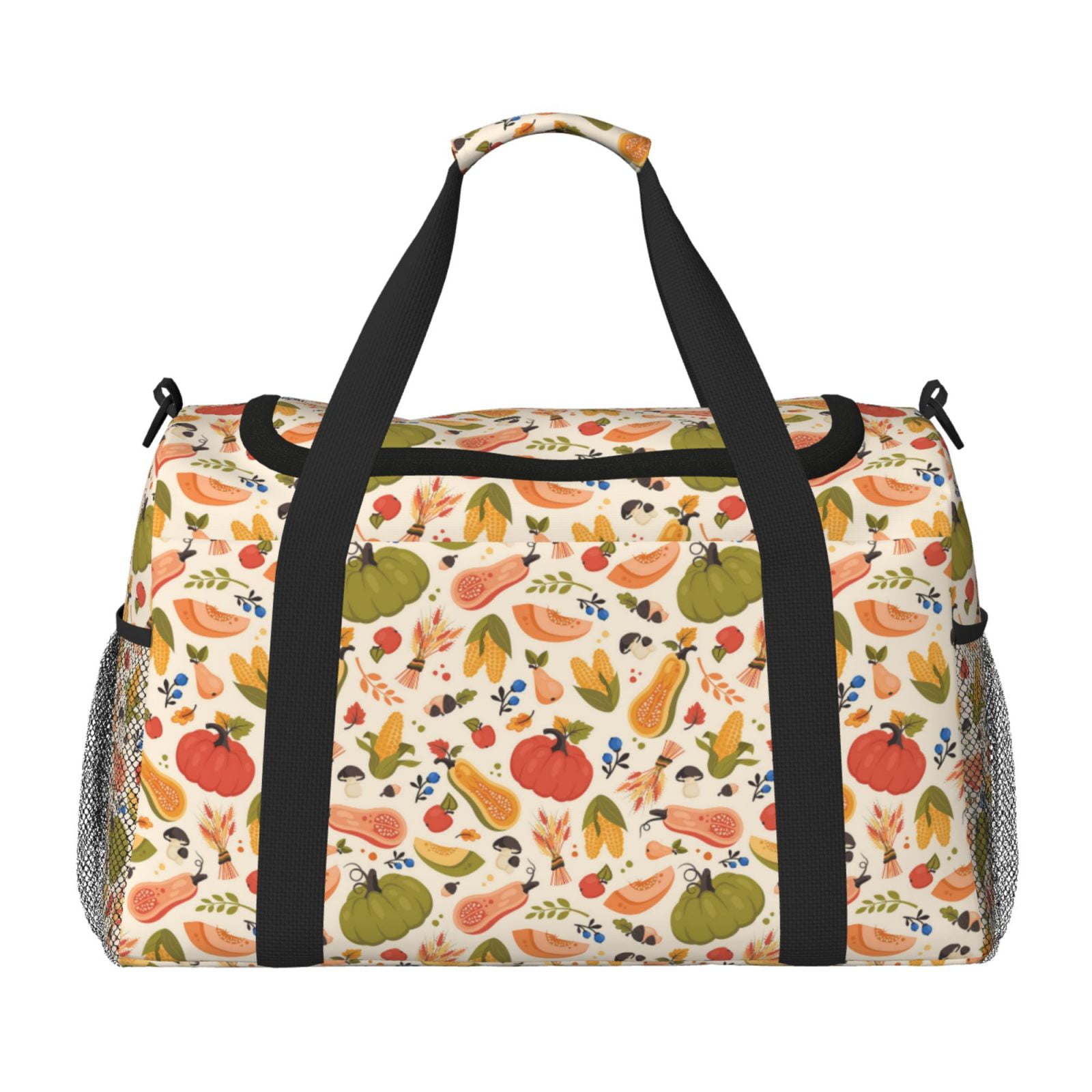 Bingfone Fall Pumpkin Print Travel Duffel Tote Bag,Waterproof Shoulder ...