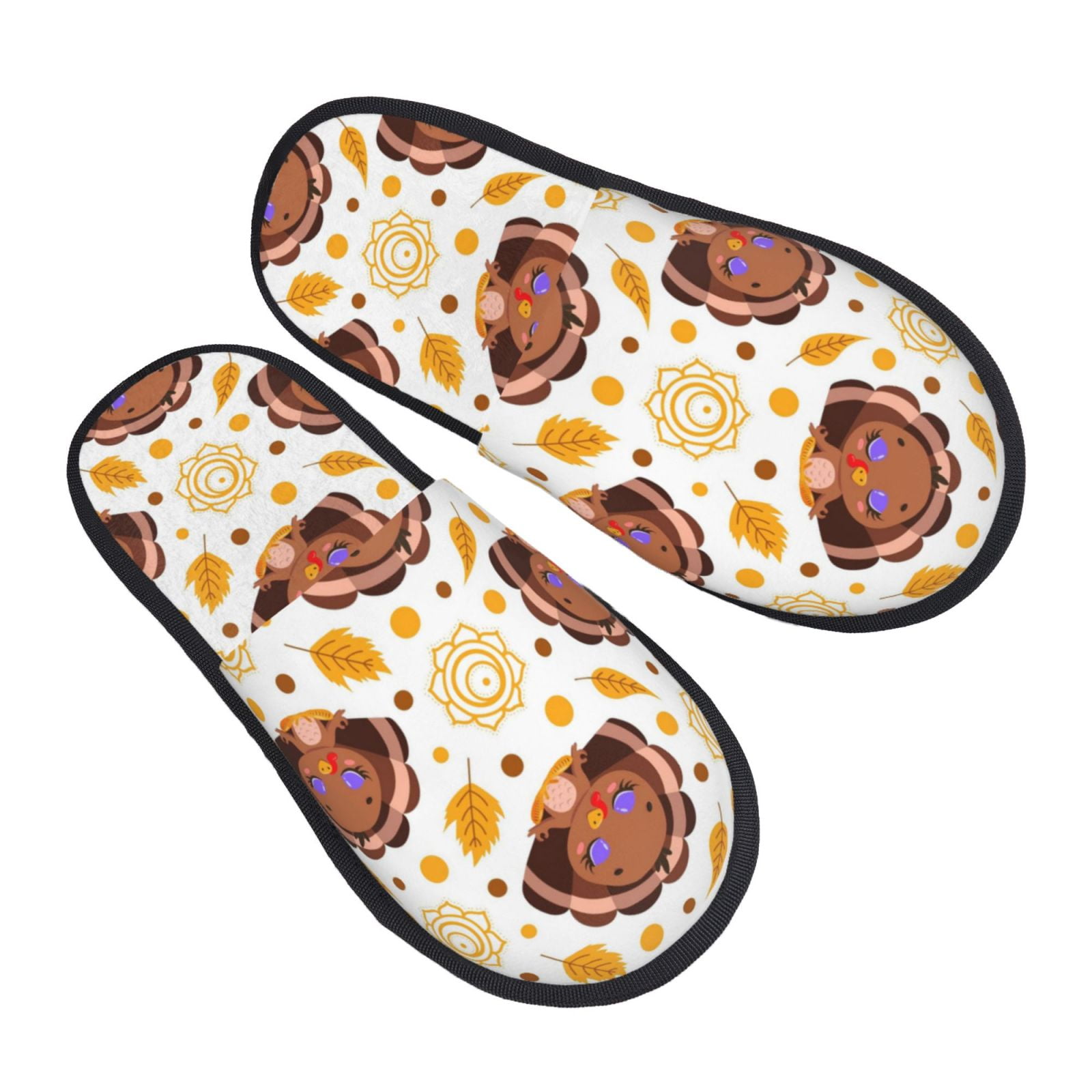 Bingfone Fall Turkey House Slippers For Women Men With Soft Rubber Sole ...