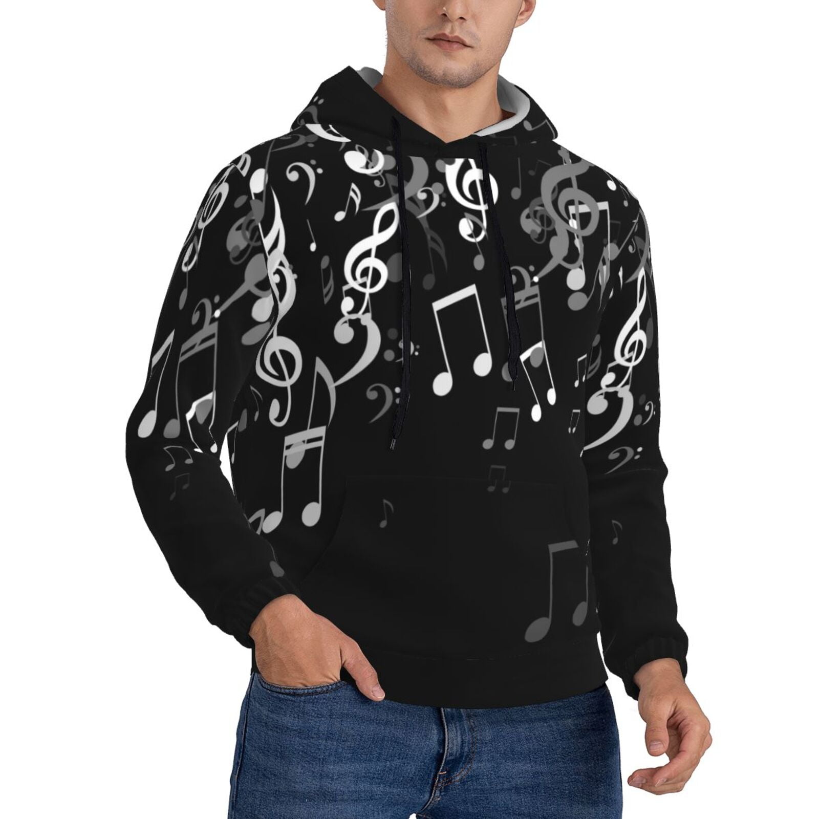 Bingfone Falling Musical Men's Drawstring Hoodie Long Sleeve Pocket ...