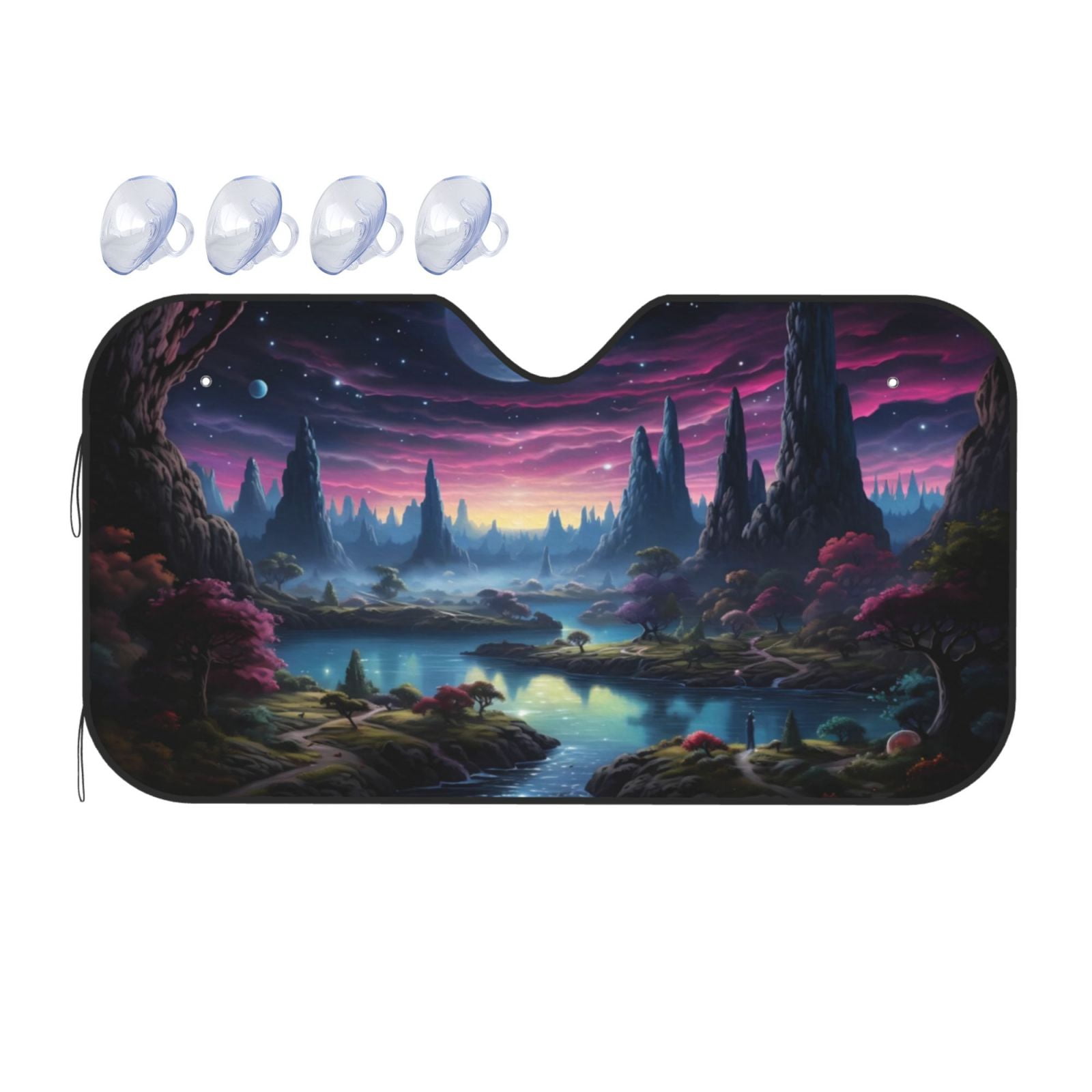 Bingfone Fantasy Landscape Starry Night Car Windshield Sunshade,Sun ...
