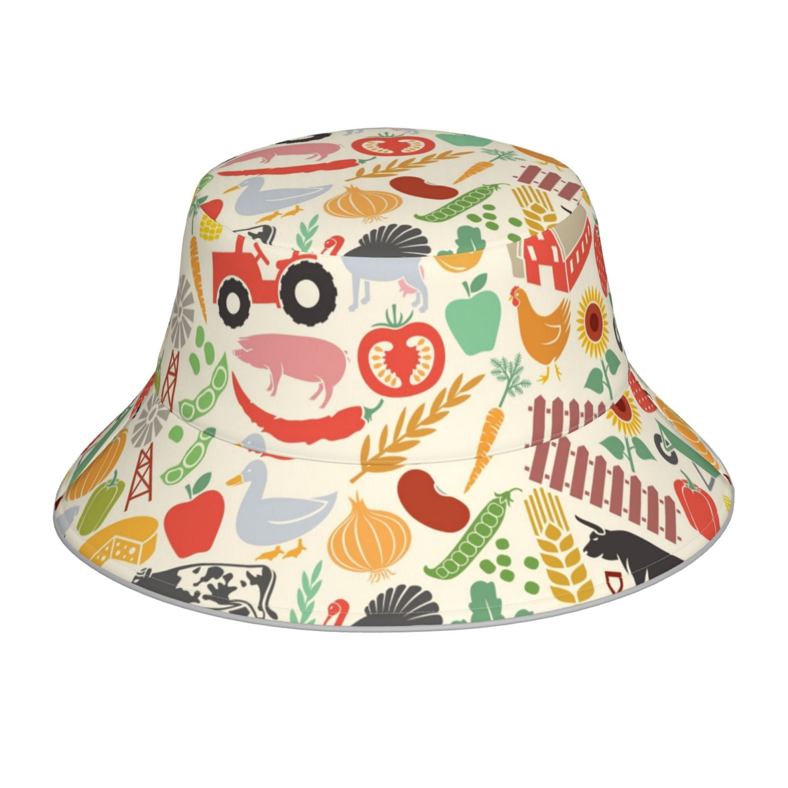 Bingfone Farm Bucket Hat for Men Women,Packable Reversible Printed Sun ...