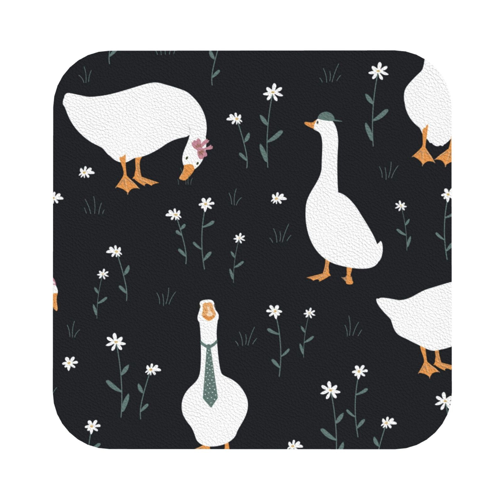 Bingfone Fashionable Goose Personalized Coaster Set 4 For Drinks Coffee Table Bar Beer Wine Cup ...