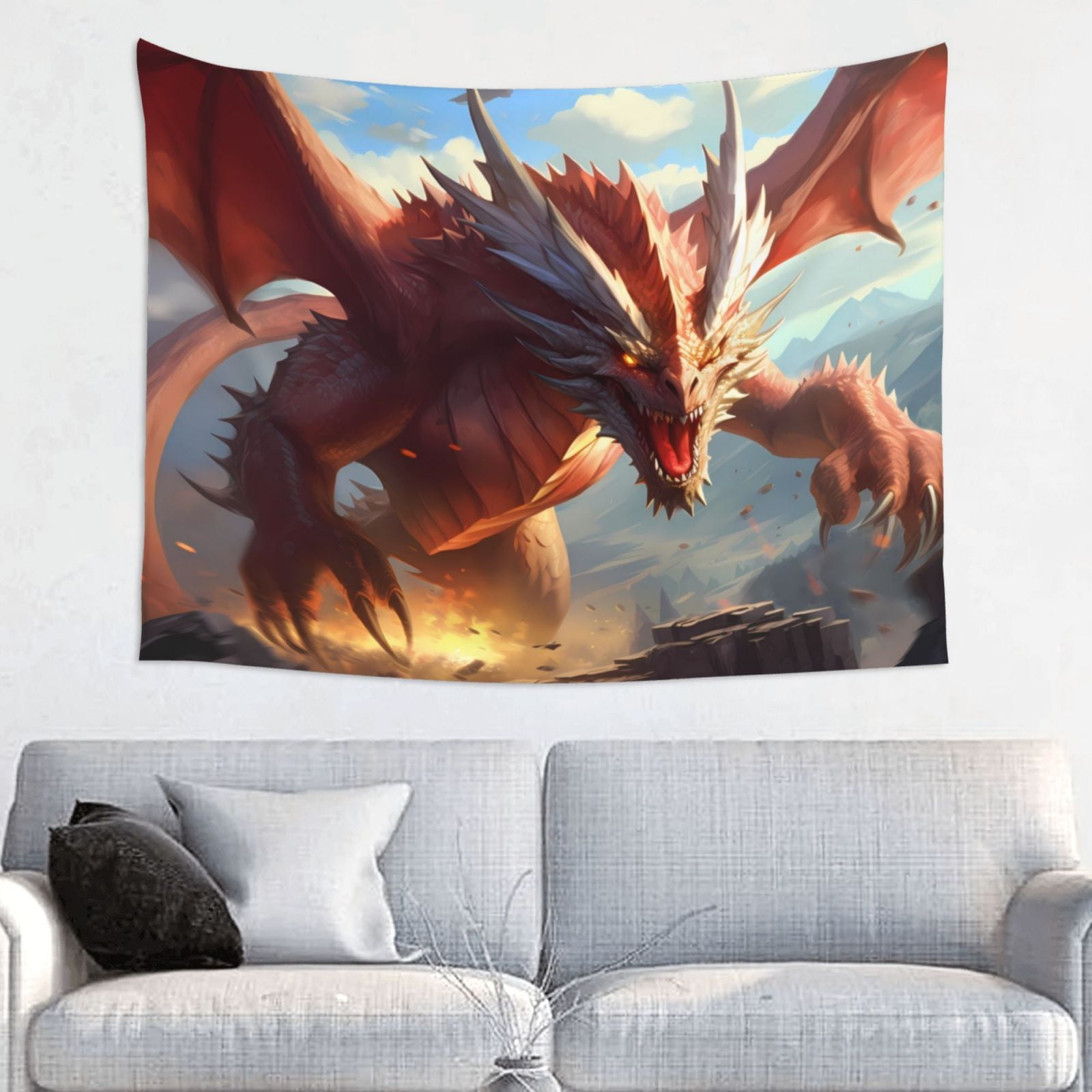 Bingfone Ferocious Dragon Fury Tapestry Wall Hanging Decor for Living ...
