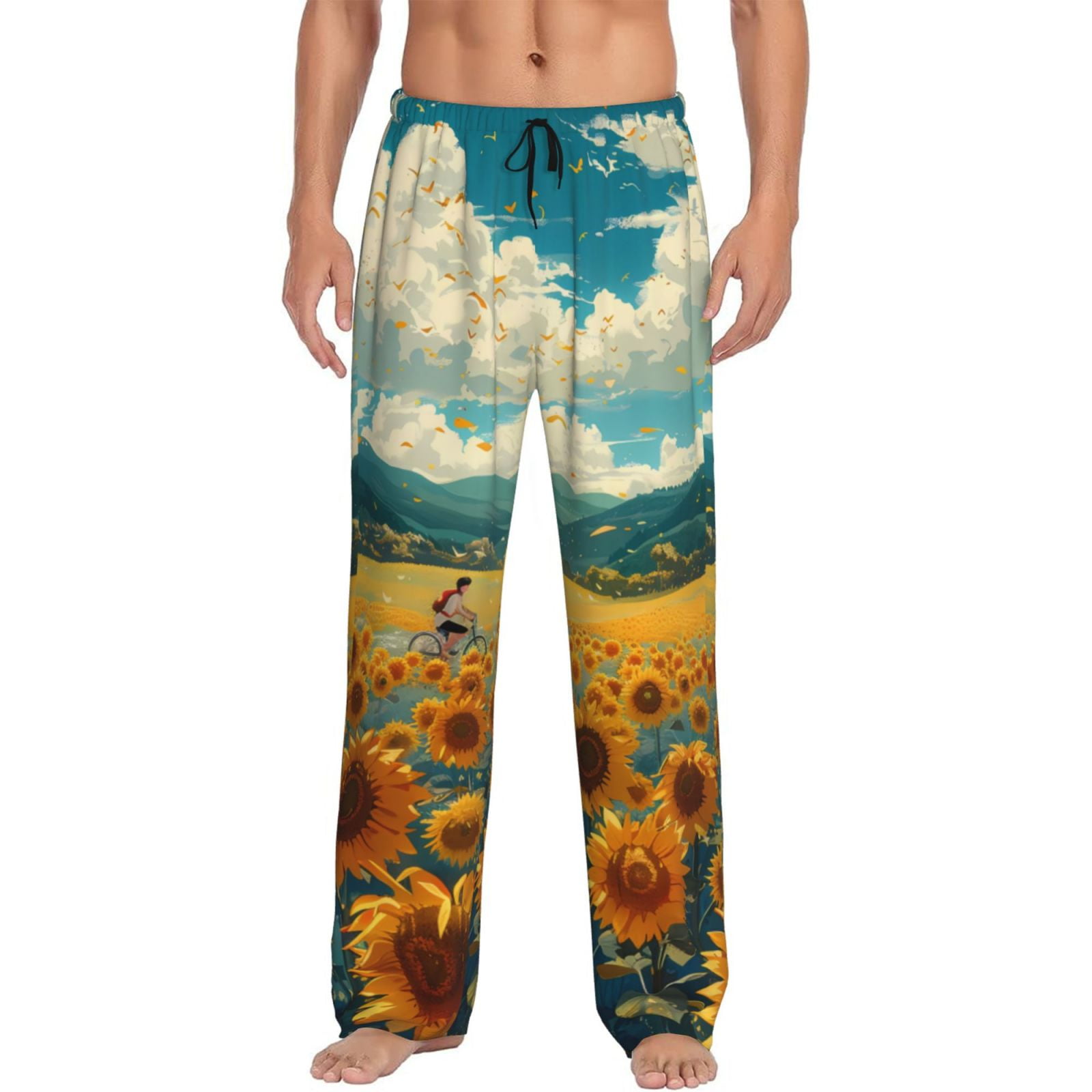 Bingfone Field Style Bicycle Young Sunflower Mens All Over Print Sleep ...